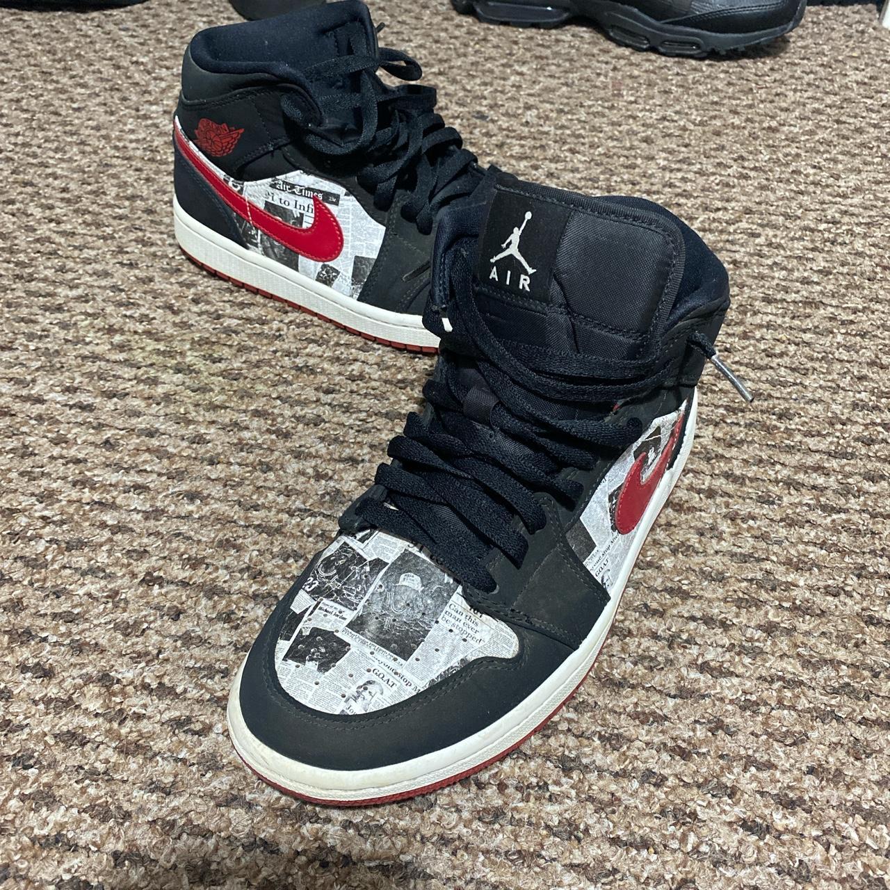 extremely rare newspaper jordan 1s (great condition)... - Depop