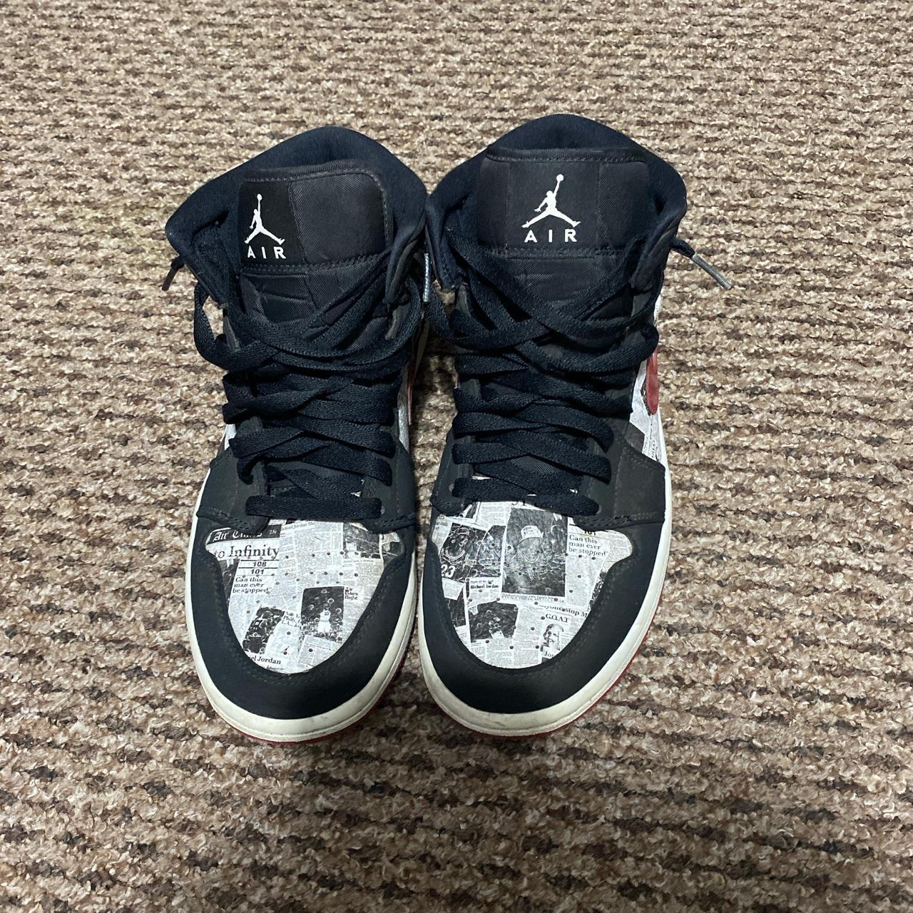 extremely rare newspaper jordan 1s (great condition)... - Depop