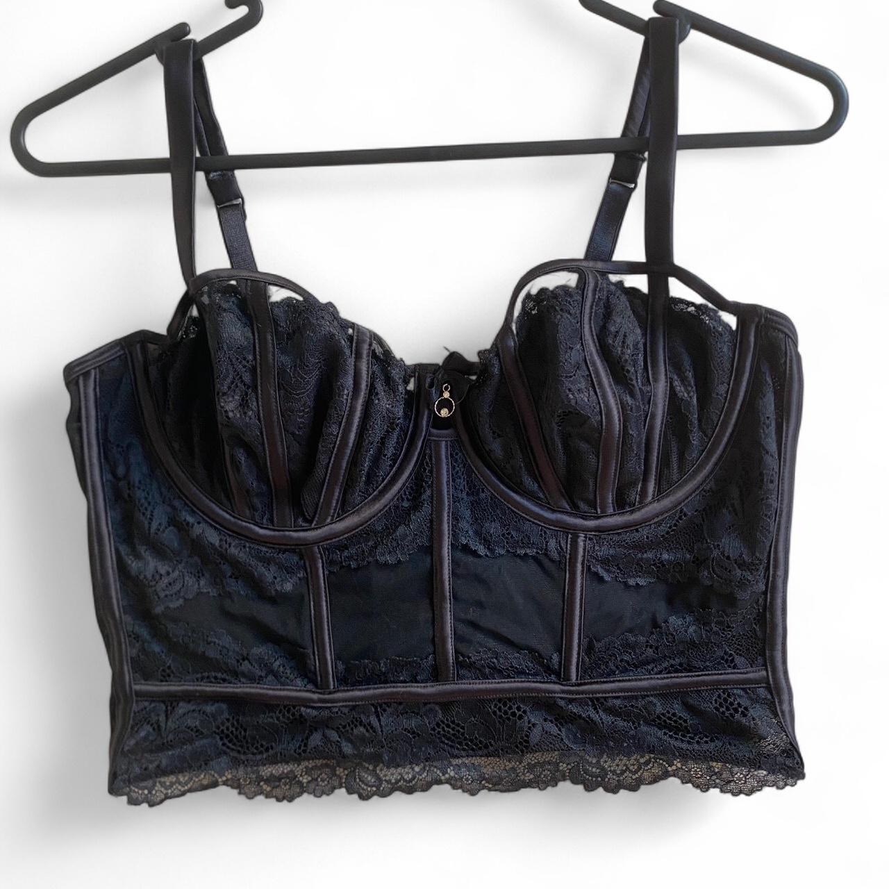 Bras n Things black lace corset top Size 12DD So... | Depop