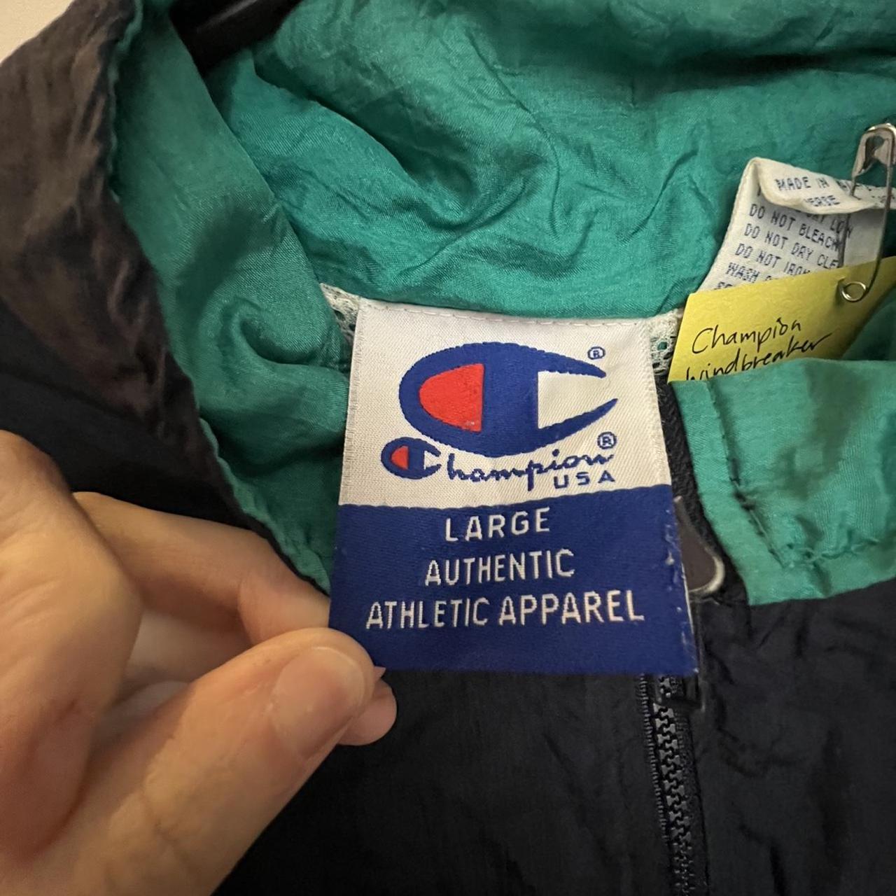 Champion Men's Blue and Navy Jacket | Depop