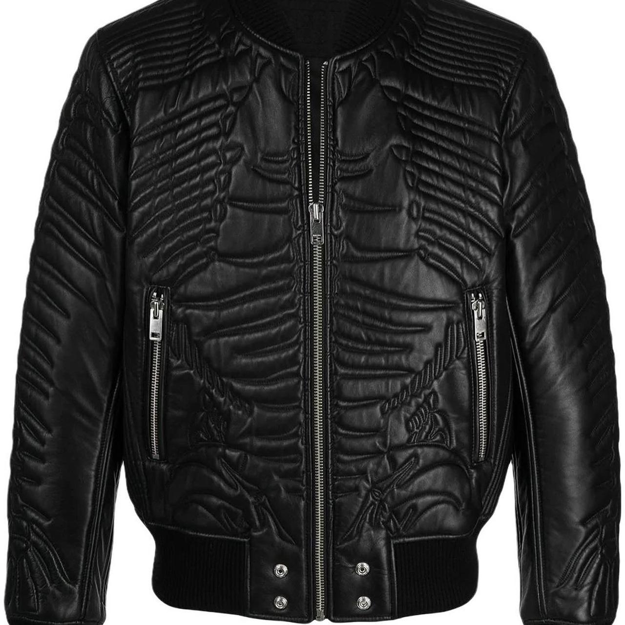 Diesel 20AW Skeleton Bone Leather Bomber... - Depop