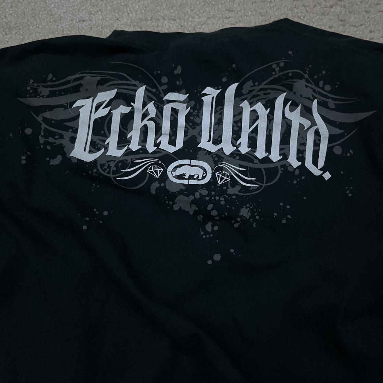 Ecko Unltd Black T shirt with rhino design gold grey... - Depop