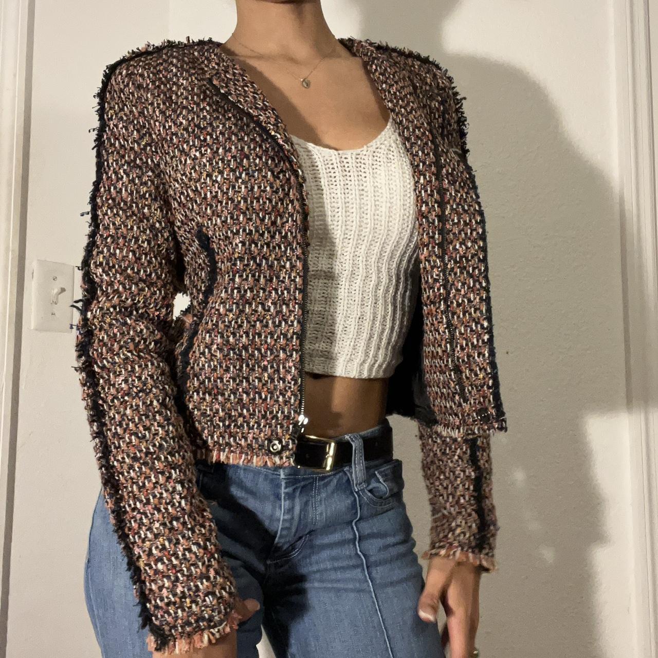 Multi colored Tweed Jacket 🖤 Fits size xs/s Appears... - Depop
