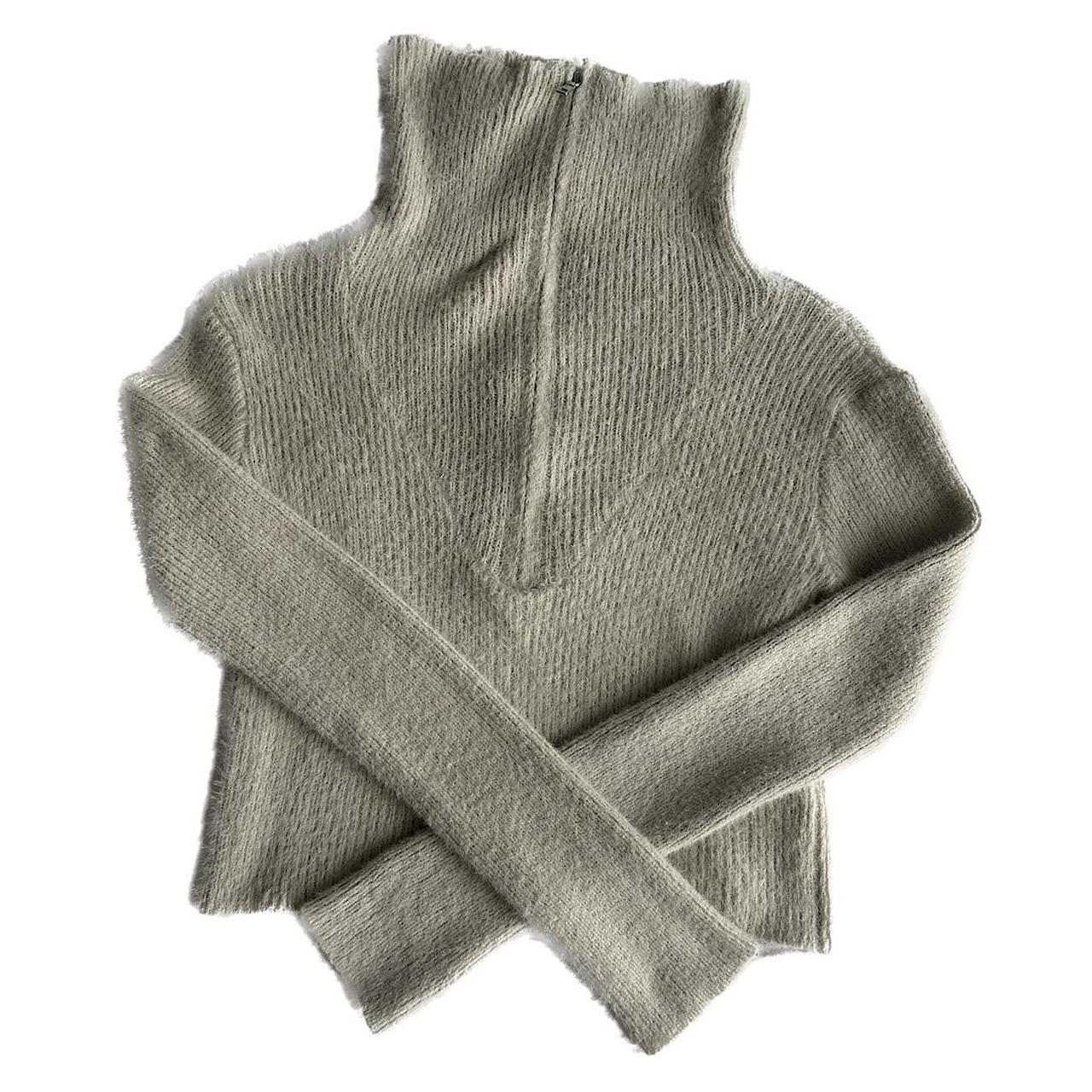 Beige Zara Half Zip Up Fuzzy Sweater Women’s Size... - Depop