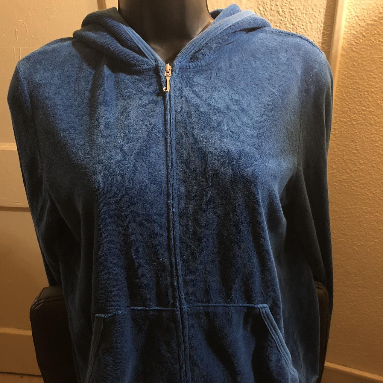 Blue juicy couture terry cloth zip up hoodie🫐 #2000s... | Depop