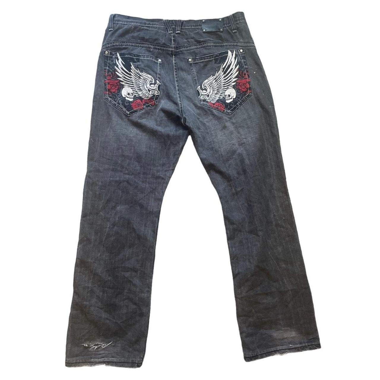 G-Unit Embroidered Jeans Good condition Heel drag... - Depop
