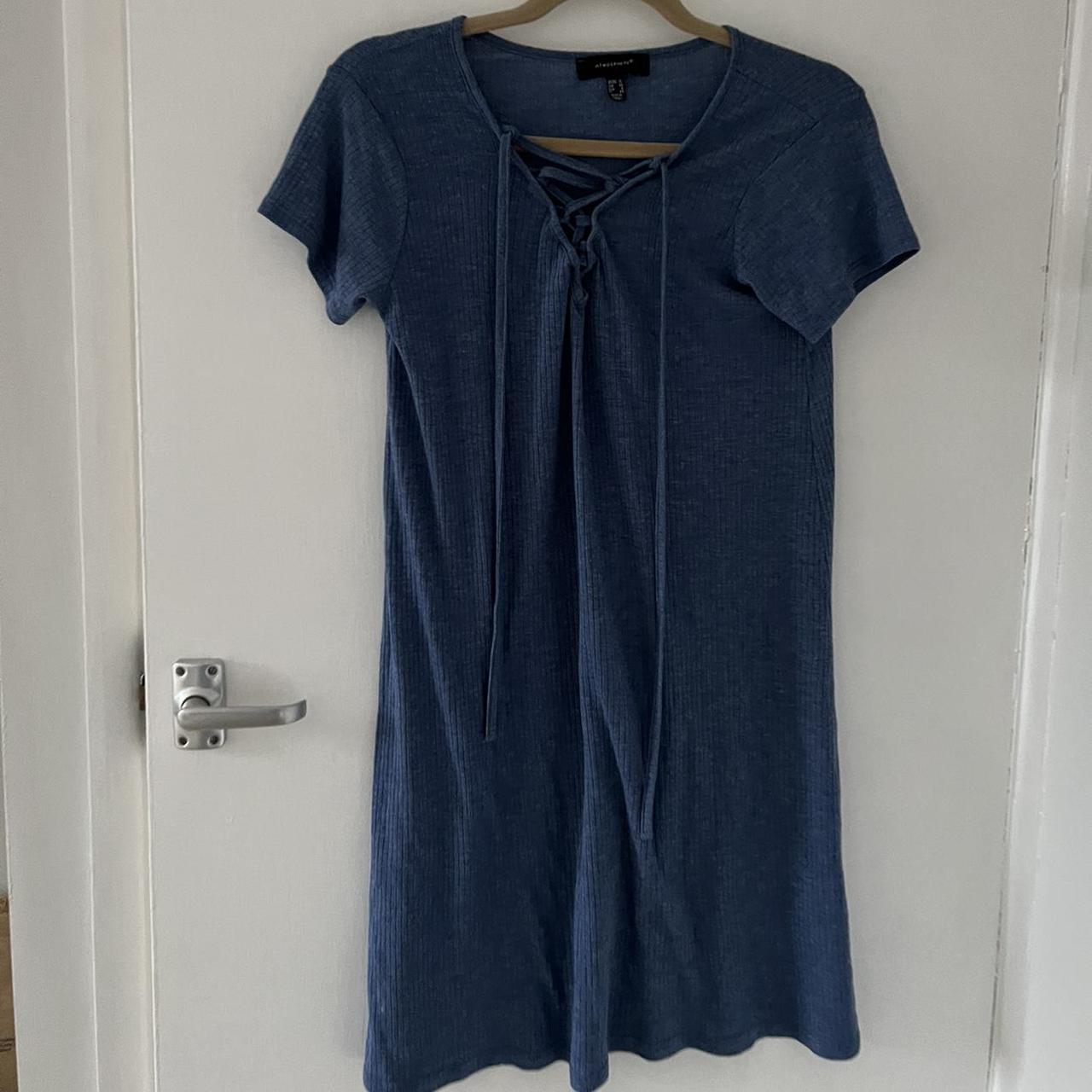 Primark blue ribbed dress. Size 12. Colour is most... - Depop