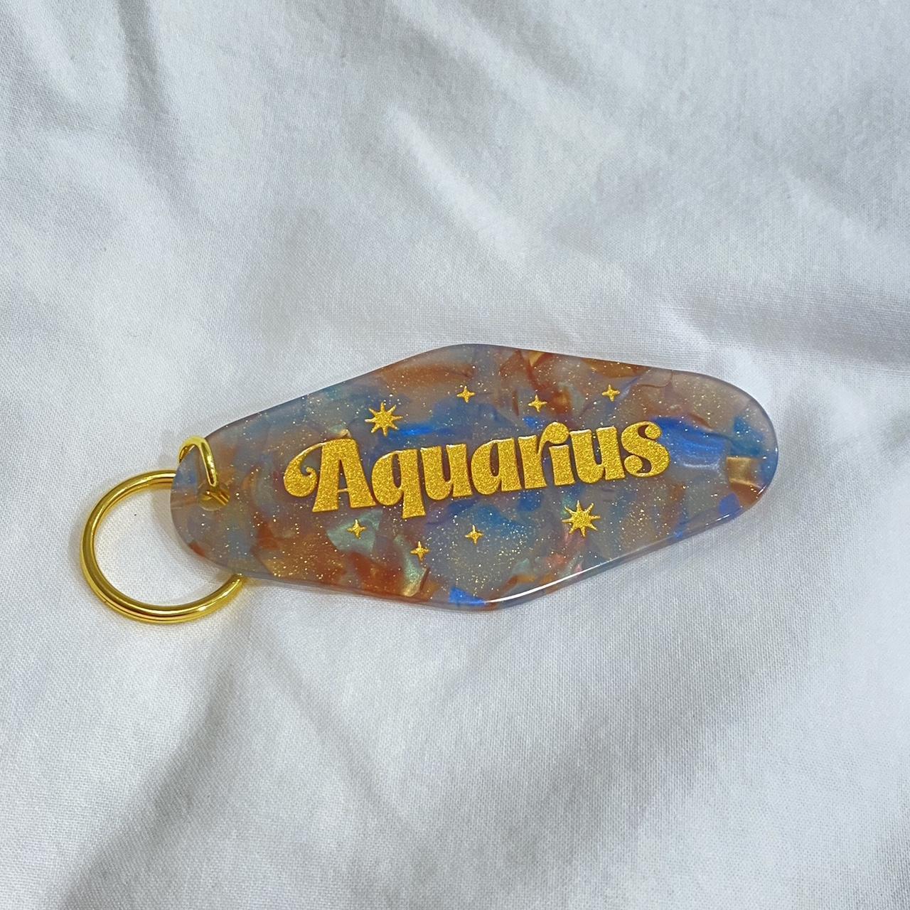 Aquarius Astrology/Zodiac Sign Keychain - multicolor... - Depop