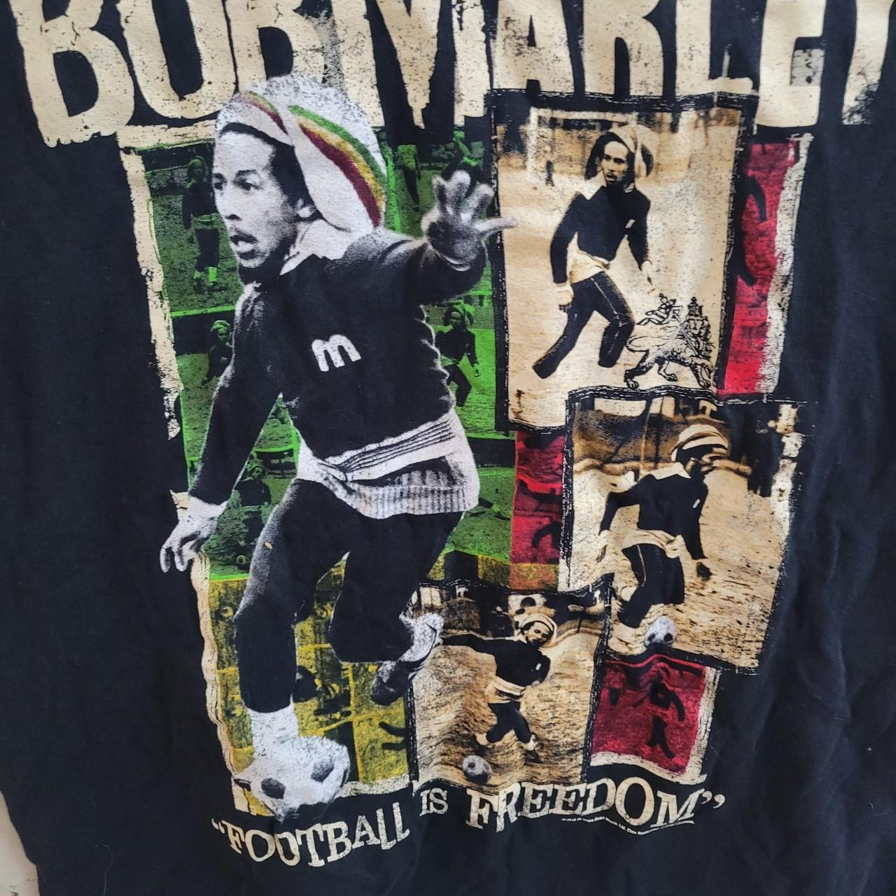 Bob Marley, Football is Freedom t-shirt, black, size... - Depop