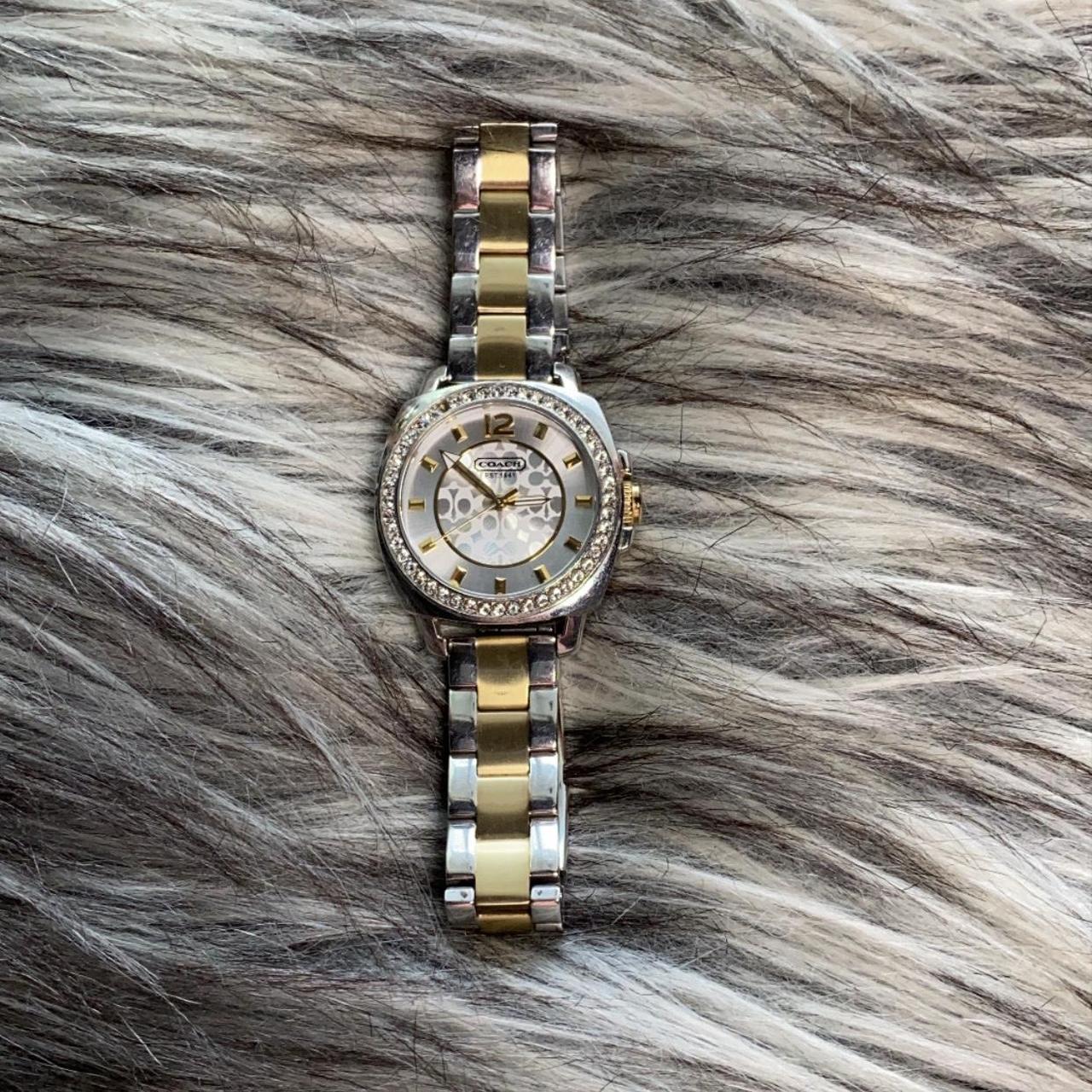 Coach Women's Silver and Gold Watch | Depop