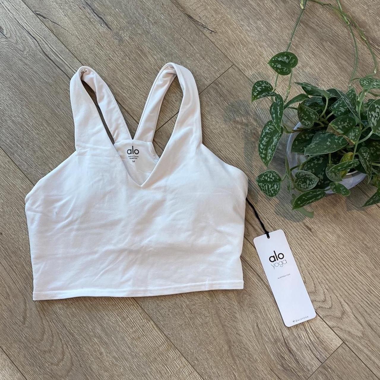 Alo workout tank top BRAND NEW Size medium Ivory... - Depop