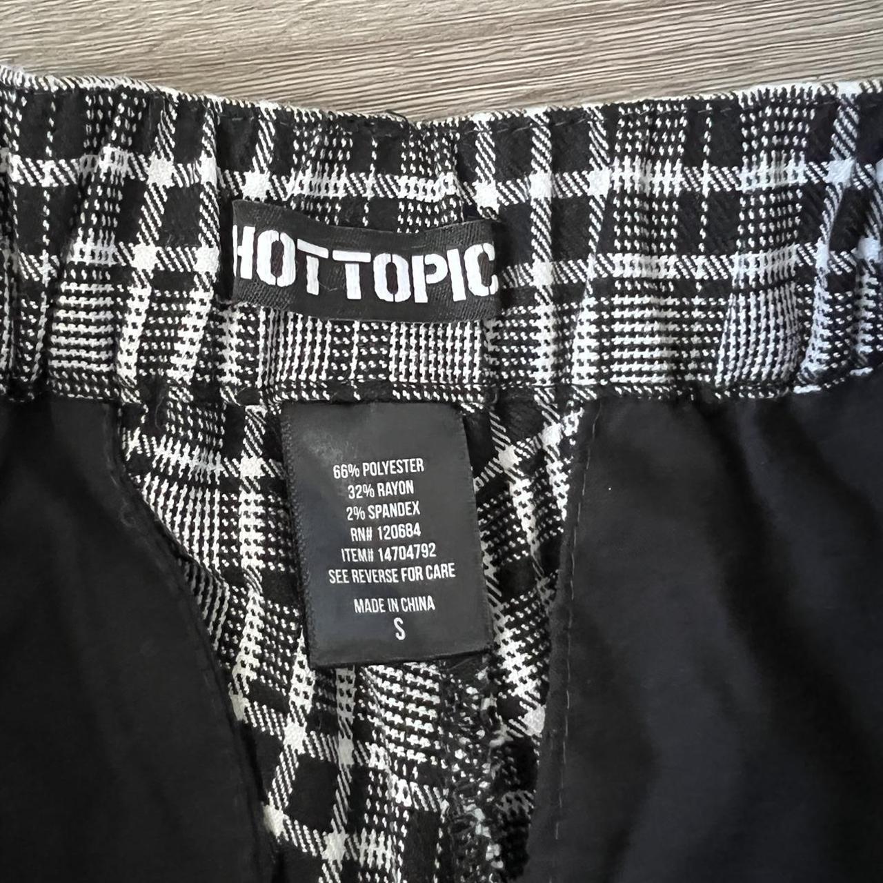 Hot Topic checkered Y2K plaid black and white... - Depop