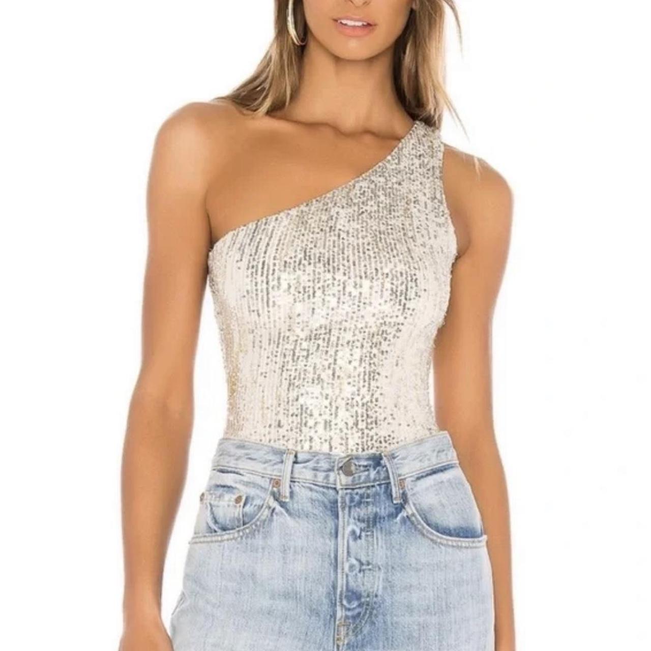 Superdown Sequin Body Suit Size Small Side Zipper Depop