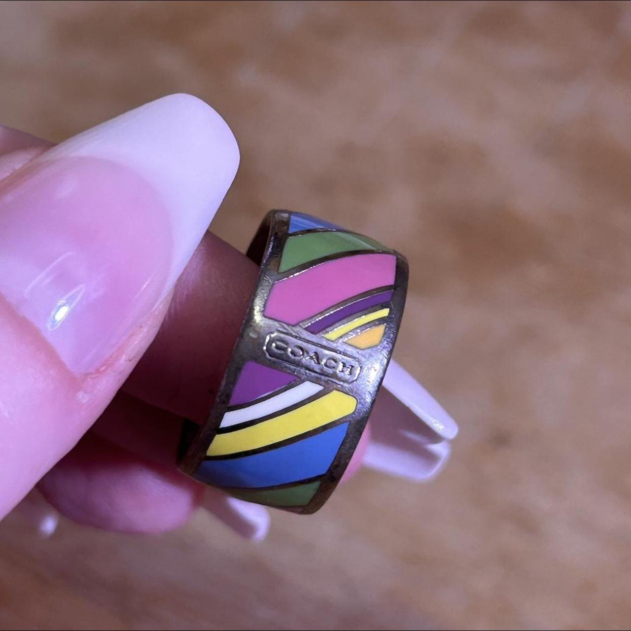 Adorable Coach pastel colored ring! -noticeable... - Depop