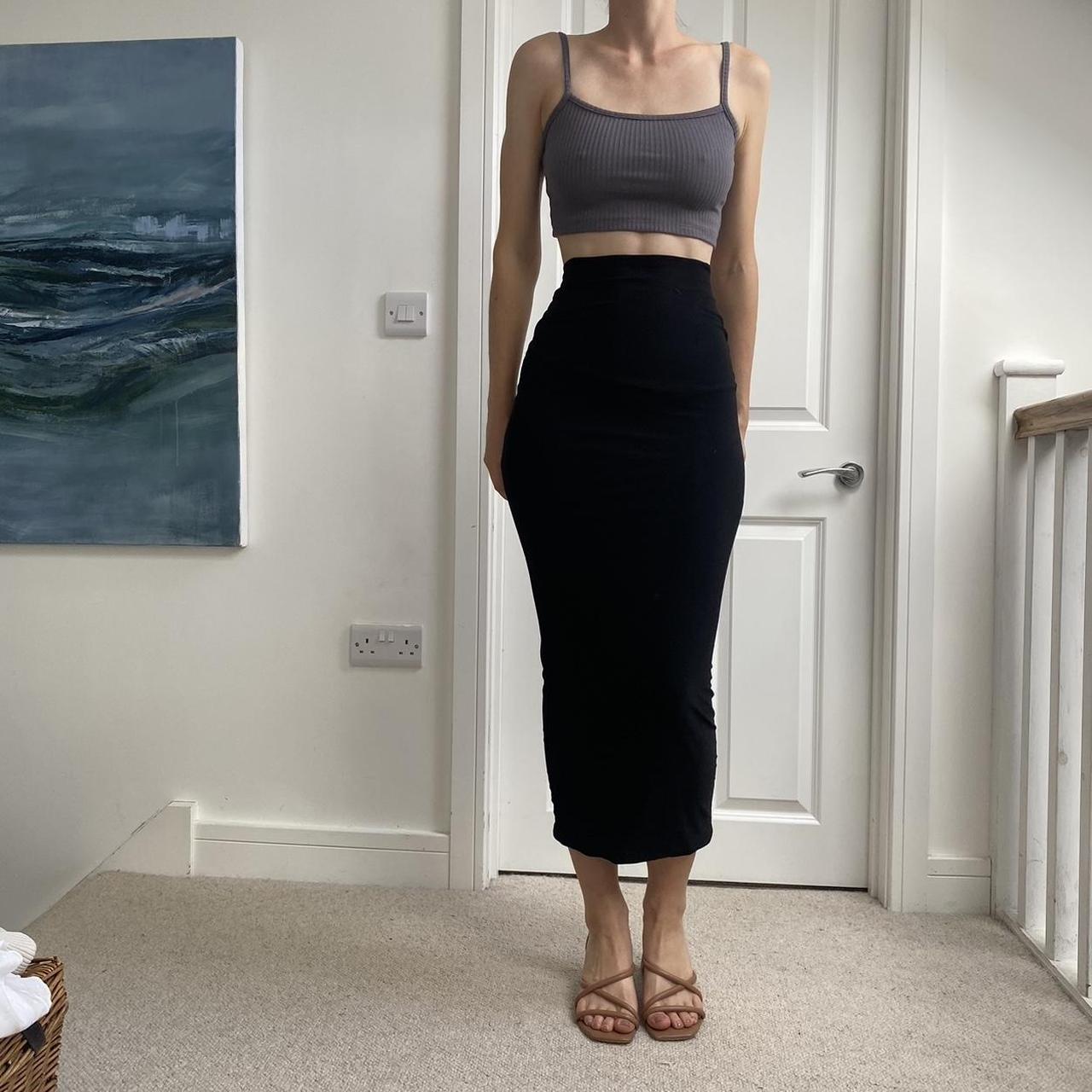 AYM Studio Elle maxi skirt in black double layered... - Depop