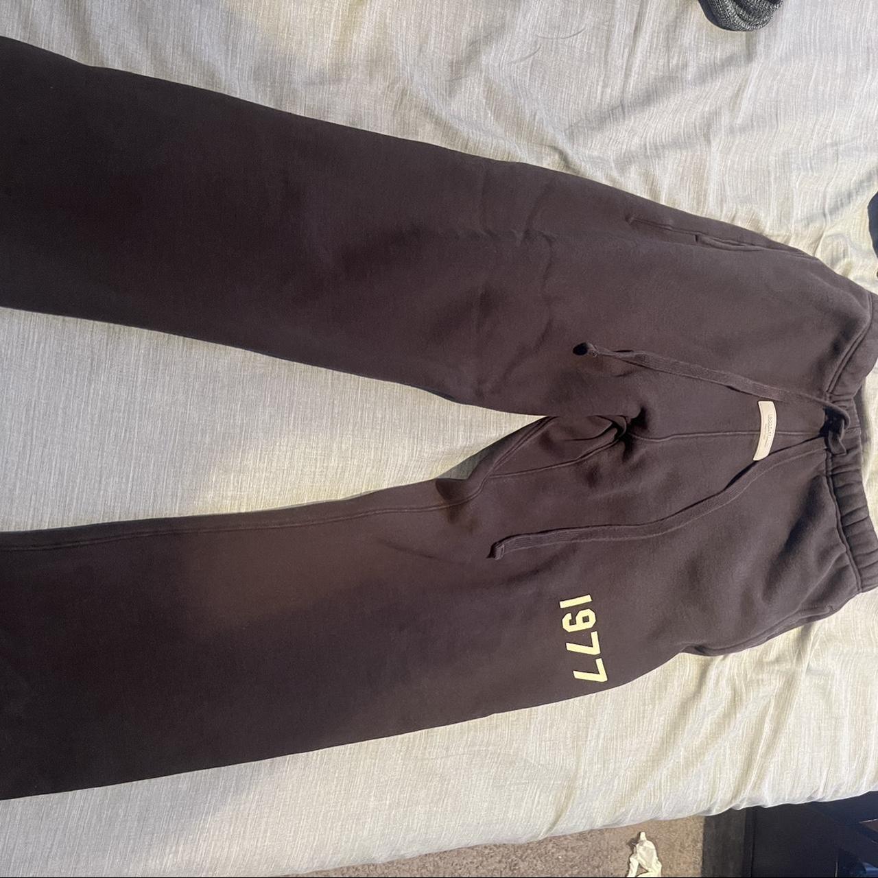 Essentials 1977 Black open hem sweatpants size... - Depop