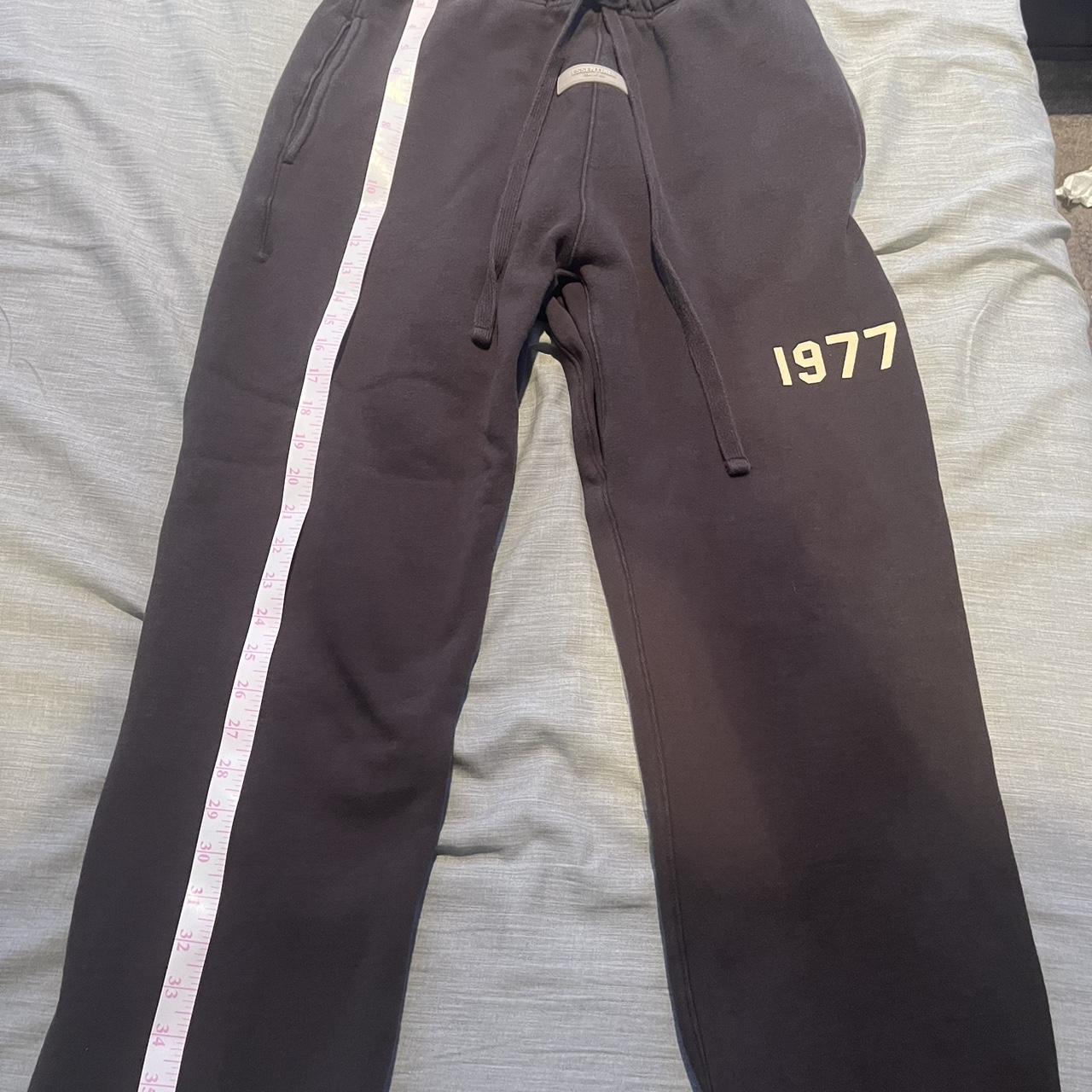Essentials 1977 Black open hem sweatpants size... - Depop