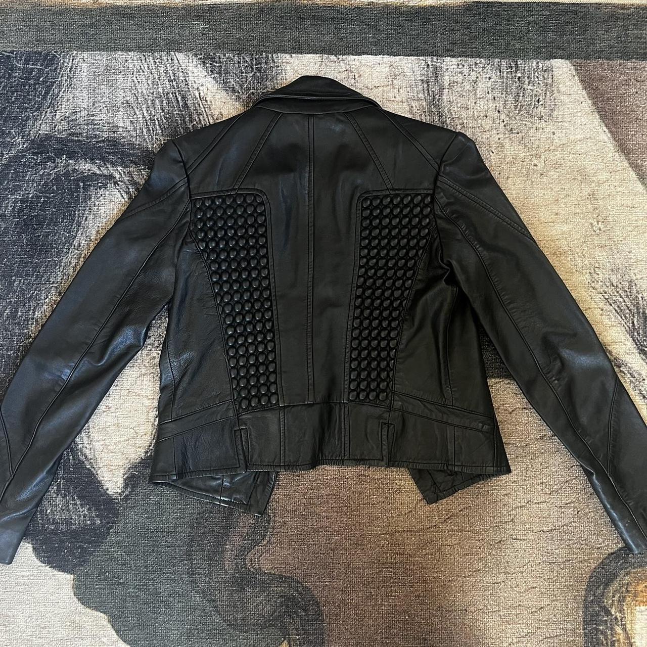 XS Fitted Black Leather Jacket ~ brand MLV ~ xs... - Depop