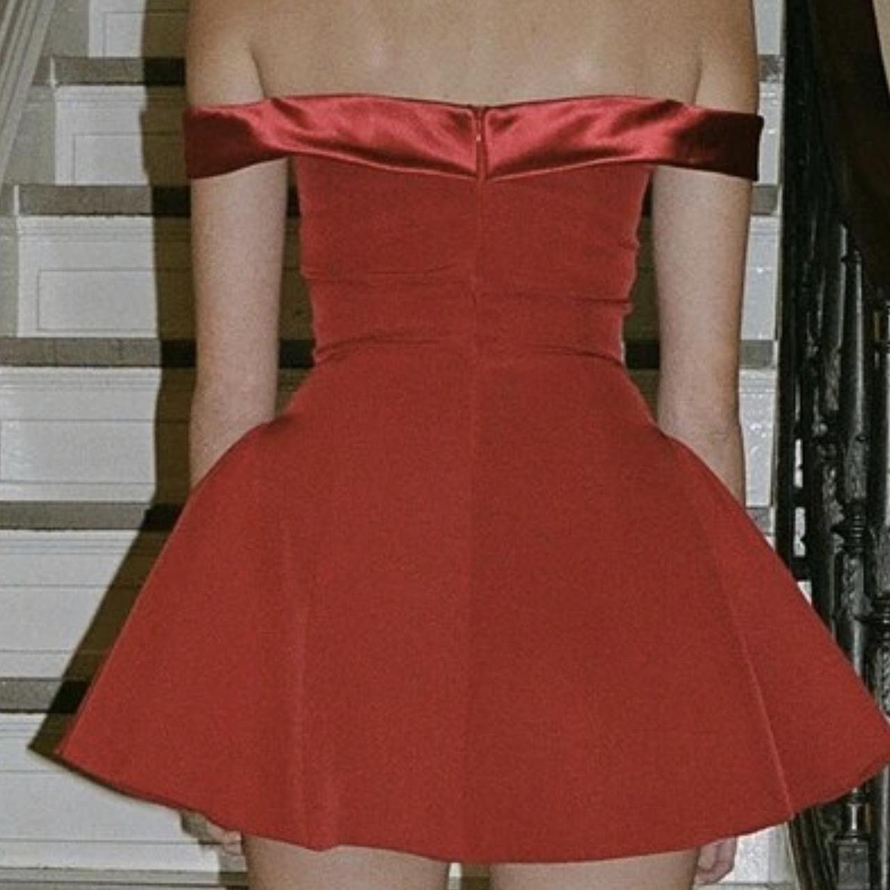 Red off the shoulder dress Brand new size 6-8 - Depop