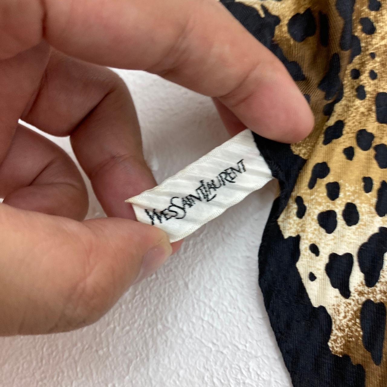 YSL Yves Saint Laurent Pleated Monogram Silk Scarves... - Depop