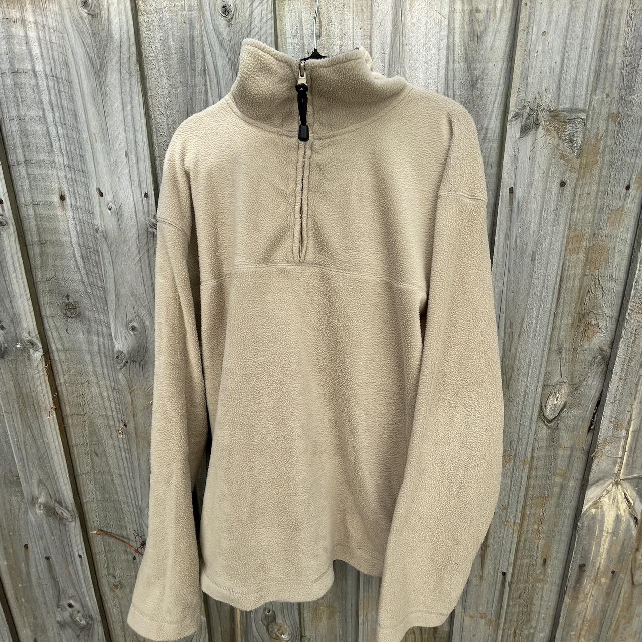 loose fitting tan 1/4 zip jumper - Depop