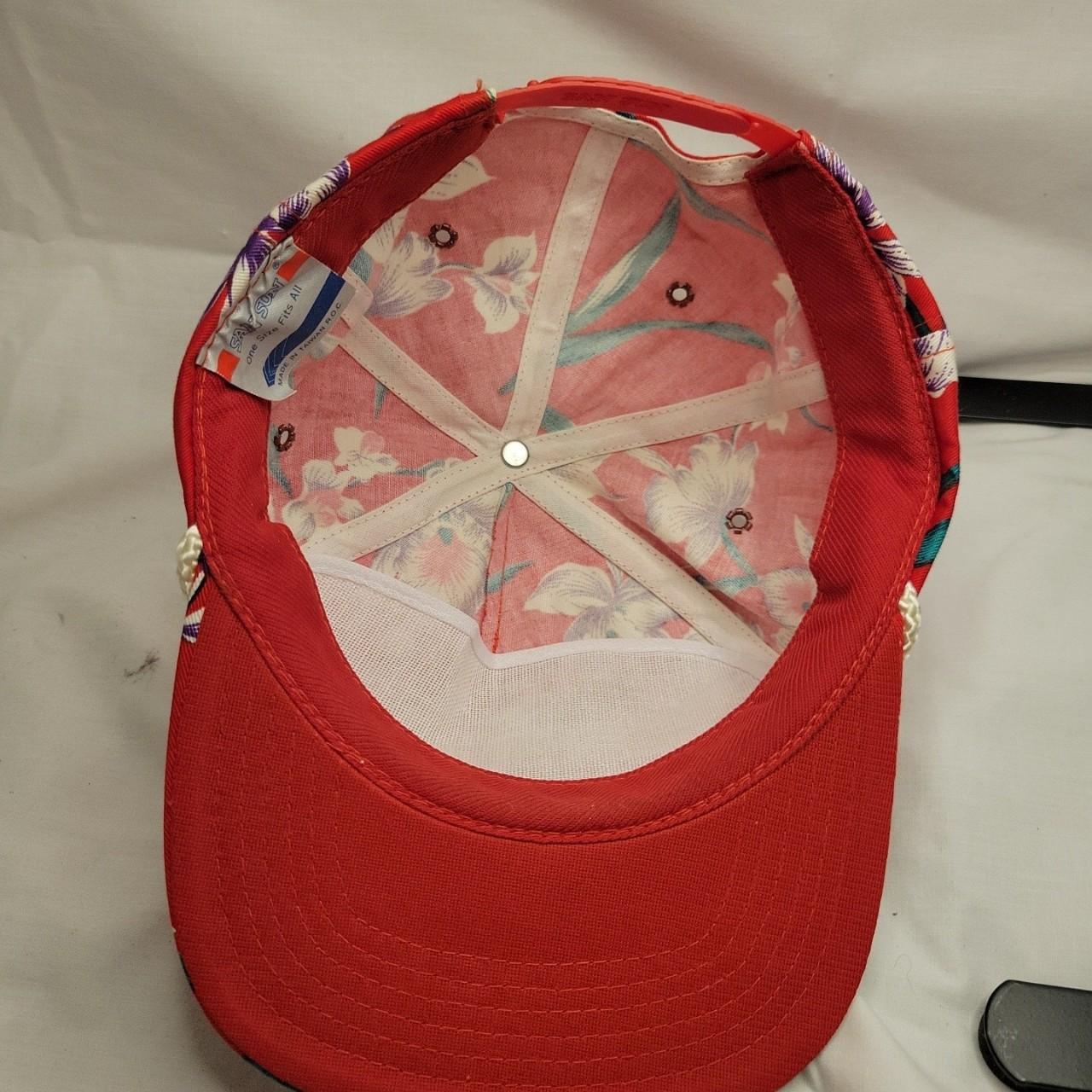 Vintage Floral Hawaiian 90s Wakulla Bank Hat... - Depop