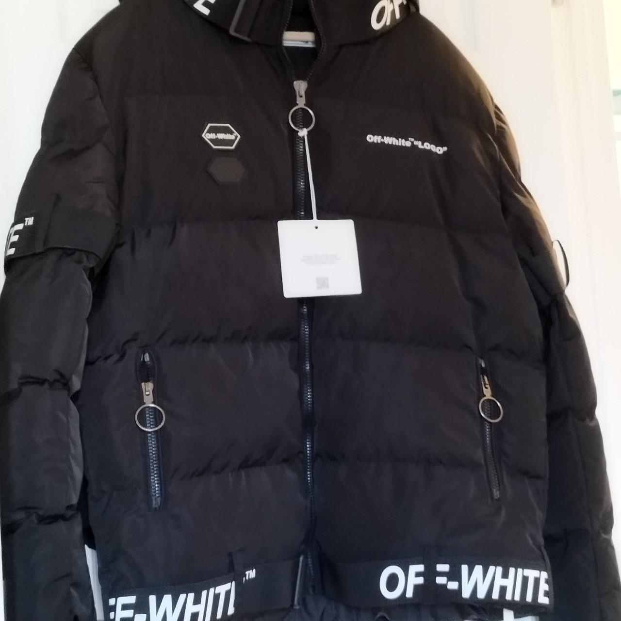 Limited edition off white jacket High neck 2 Way... - Depop