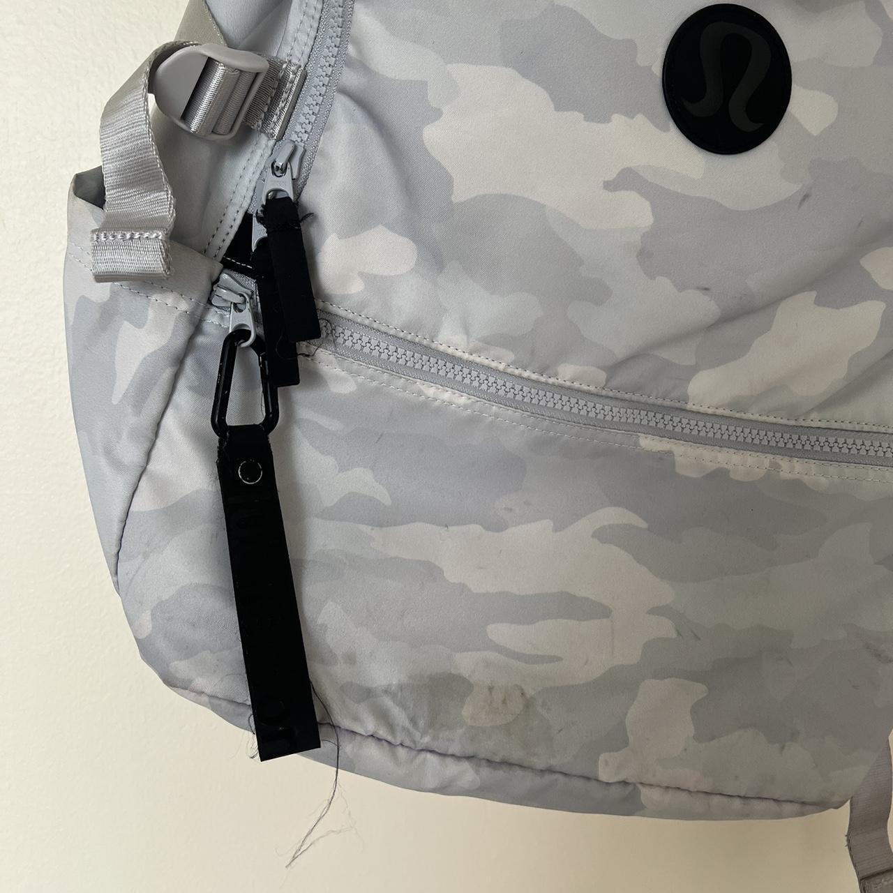 Lululemon light blue camo backpack. In amazing... | Depop