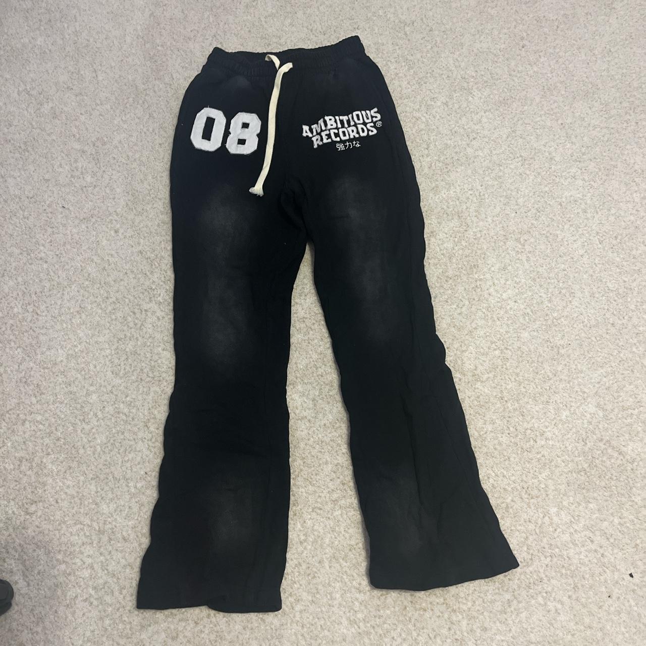 Ambitious records flared washed sweats Worn... - Depop