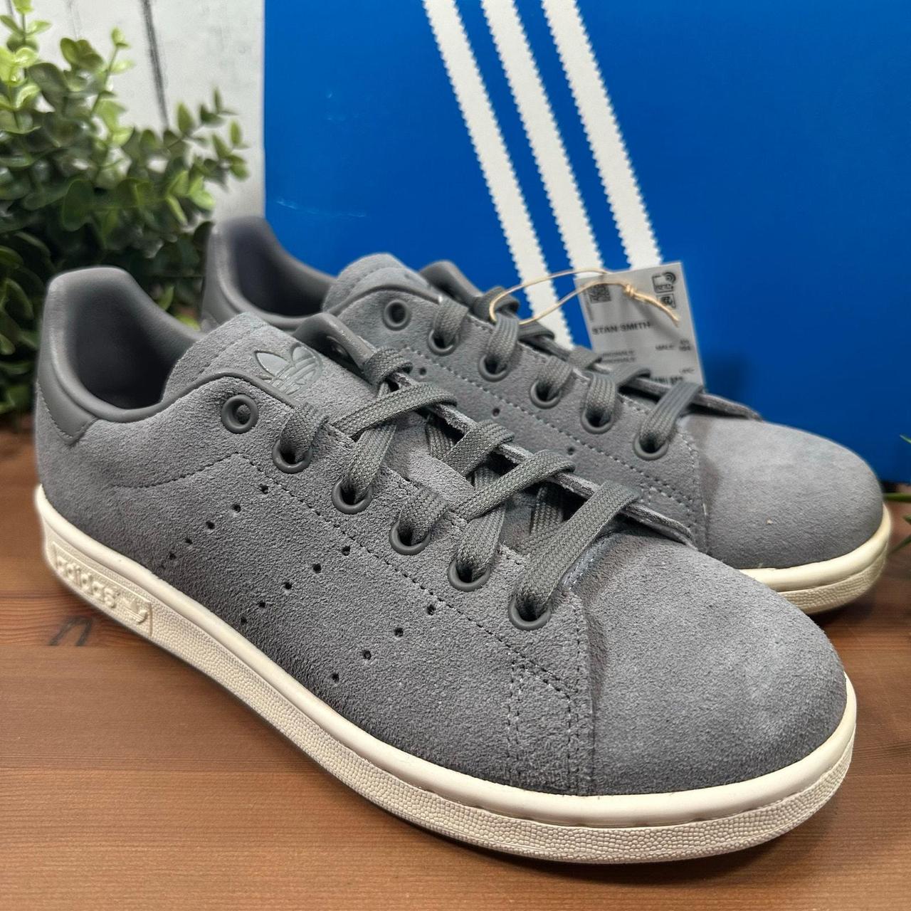 Adidas Originals Men's Stan Smith Grey Suede... | Depop