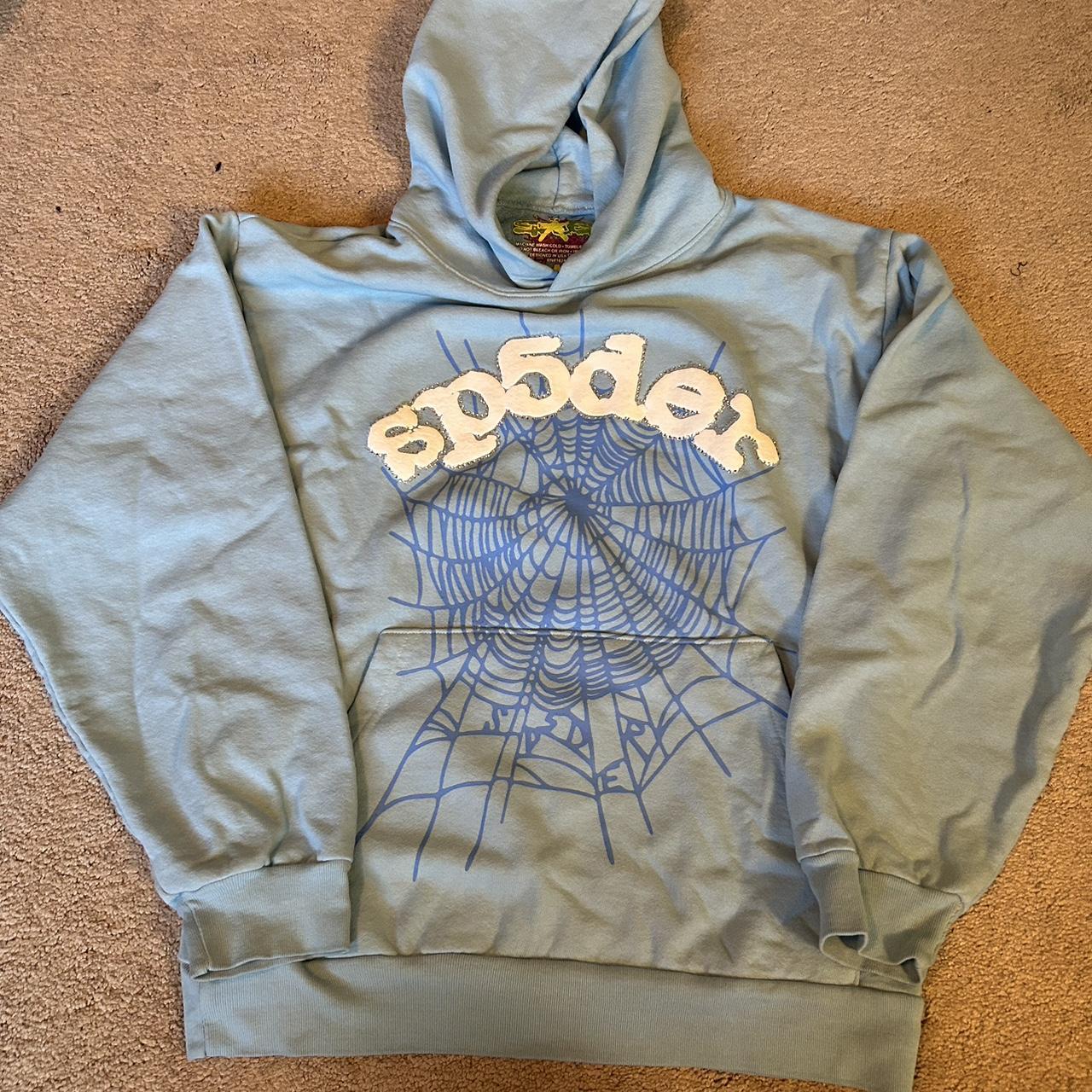 Authentic baby blue rhinestone spider hoodie Maybe... - Depop