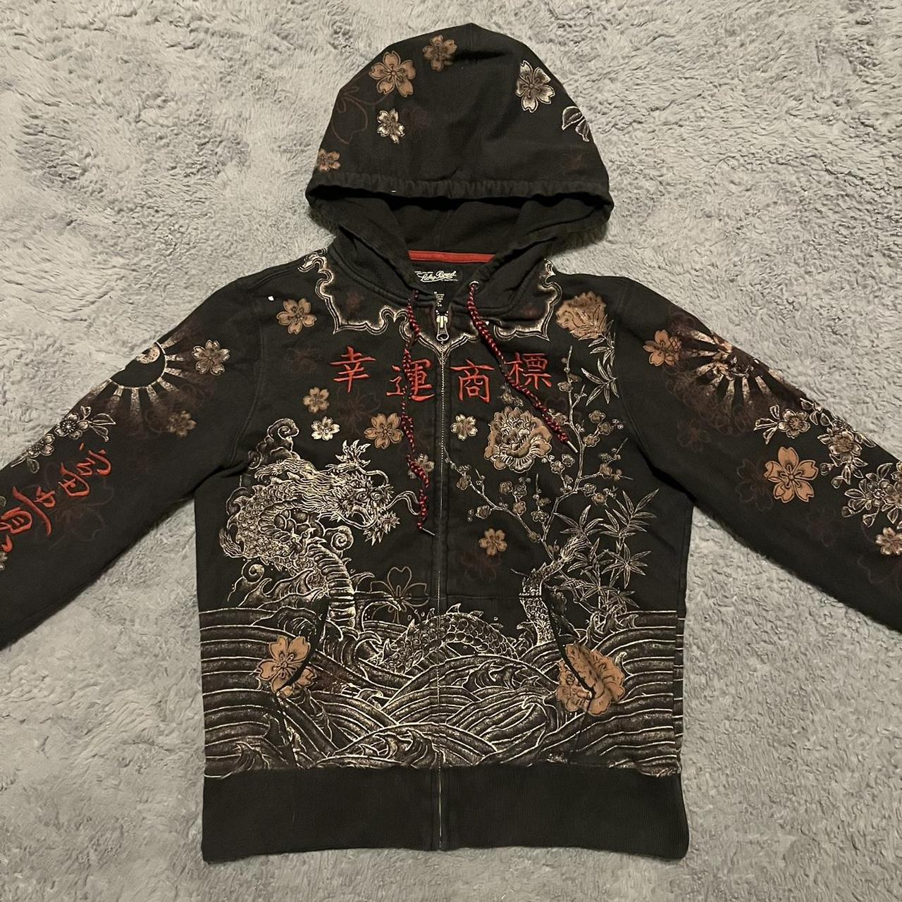 Cyber Y2K grunge Asian Lucky Brand Zip Up... - Depop