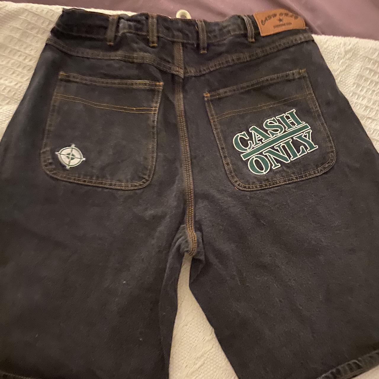 Cash only jorts Great condition Dark blue black... - Depop