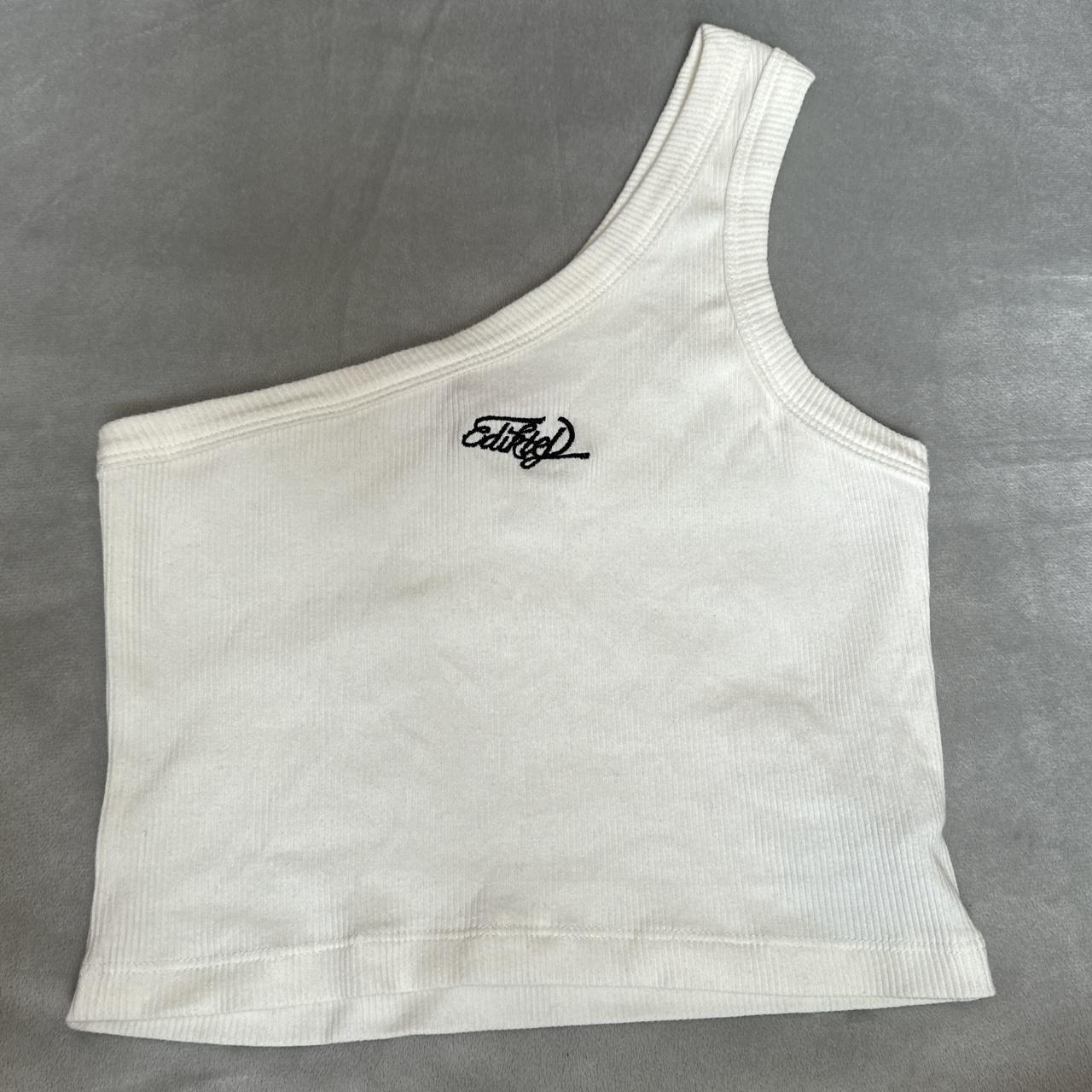 edikted one shoulder white top - Size medium i... - Depop