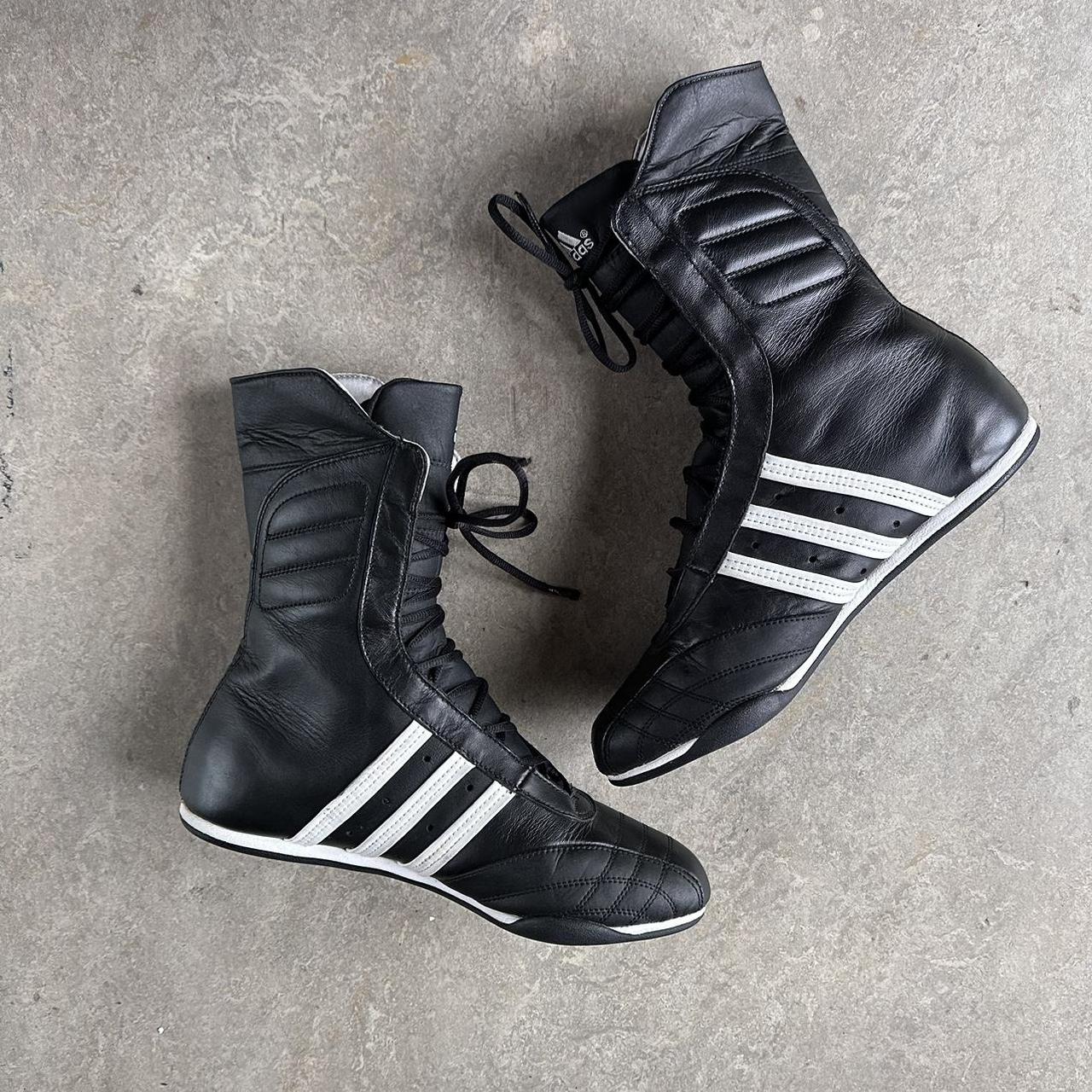 Adidas vintage leather wrestling boots Lace-up... - Depop