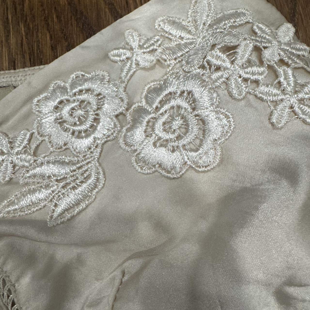 size XS/S dainty cream 100% silk cami with lace and... | Depop