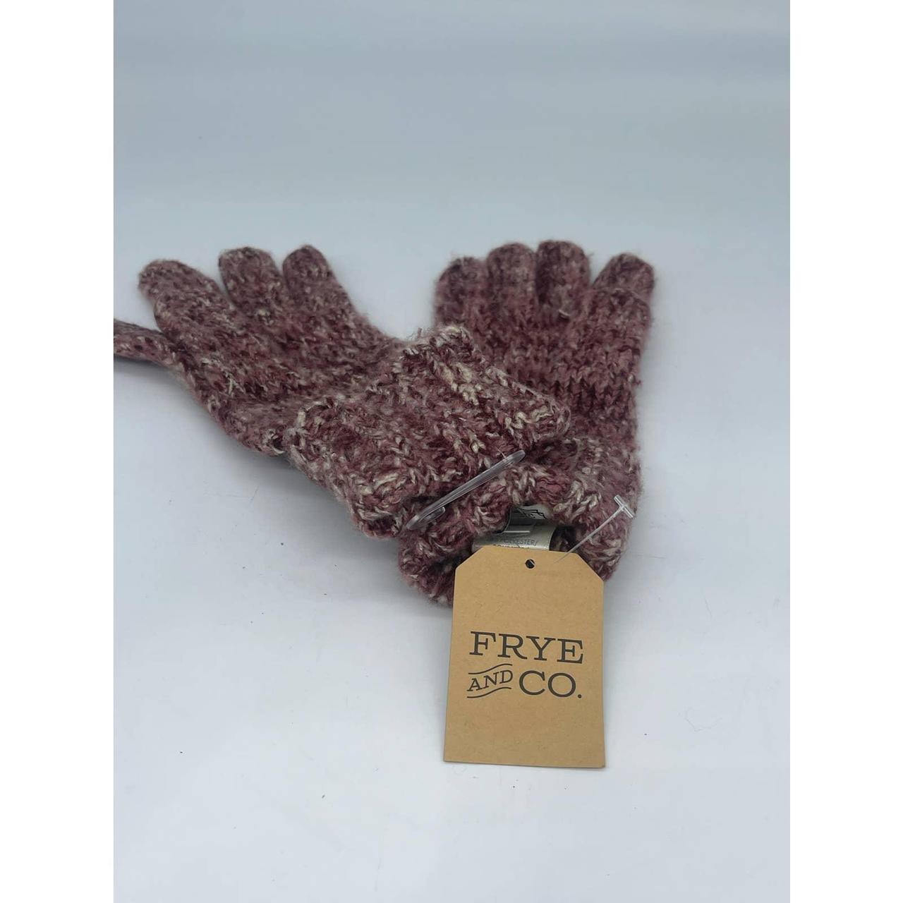 Frye & Co Knitted Gloves Winter Wear Wine with Cream... - Depop