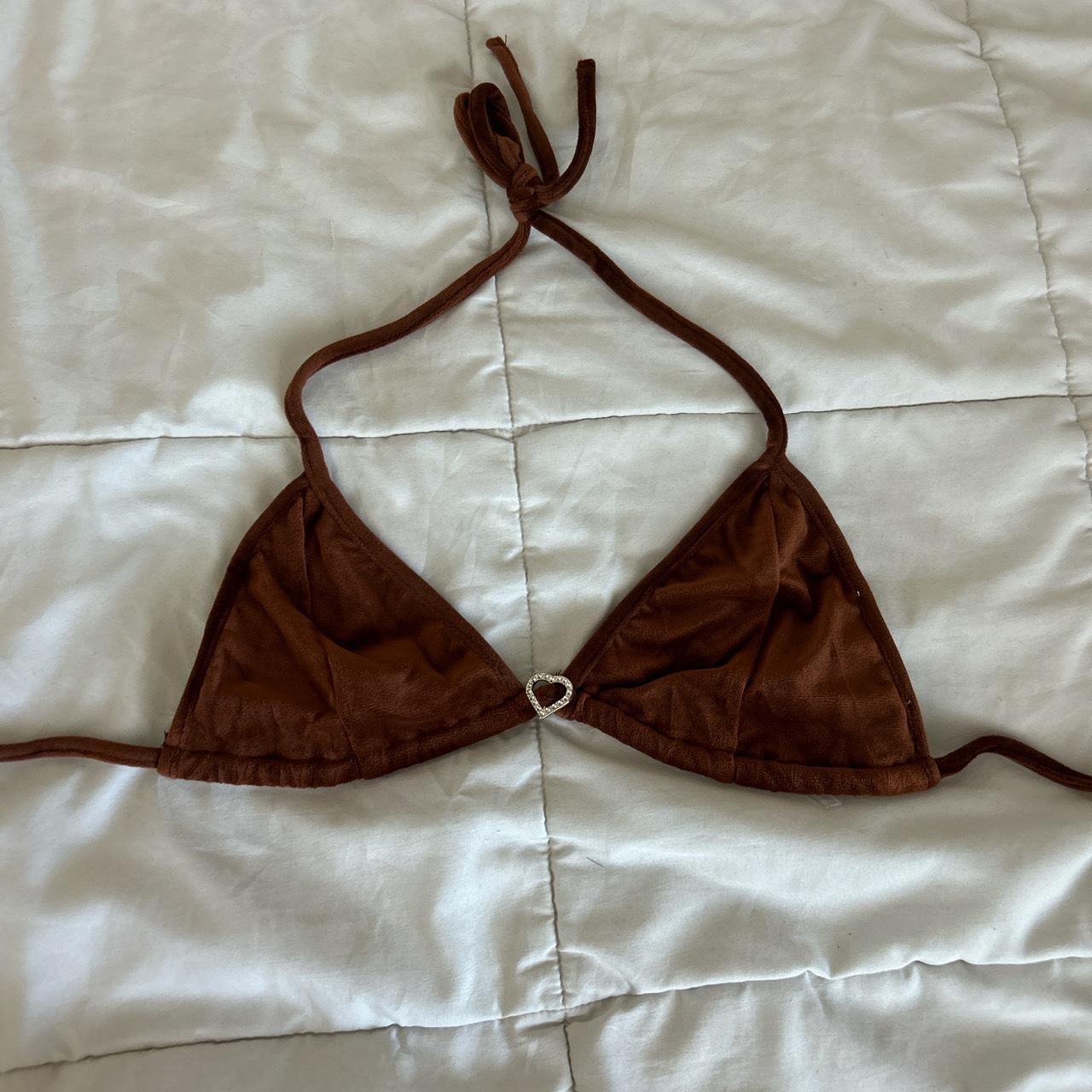 brown velour track suit set🤎 brand new never worn - Depop