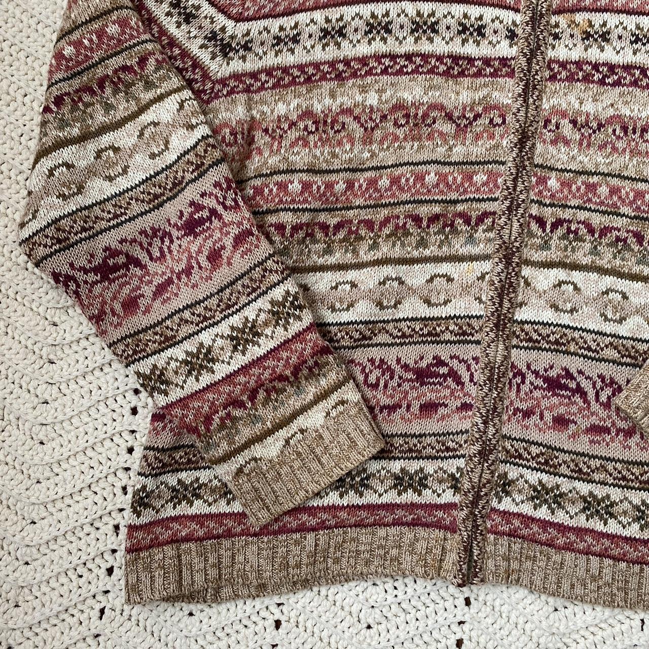 Cozy vintage 90s multi-coloured zip-up sweater from... | Depop