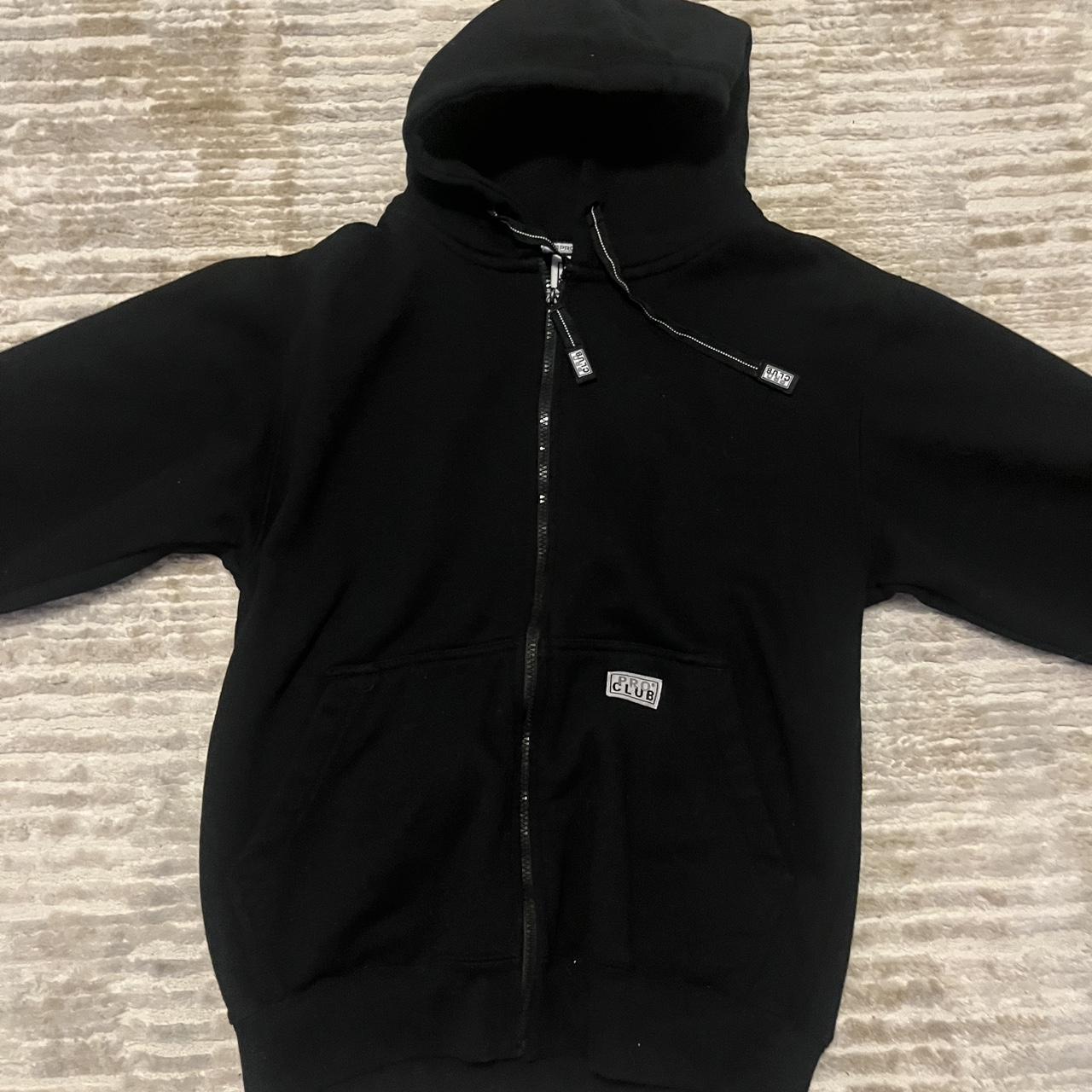 black zip up pro club, size medium, never worn... | Depop