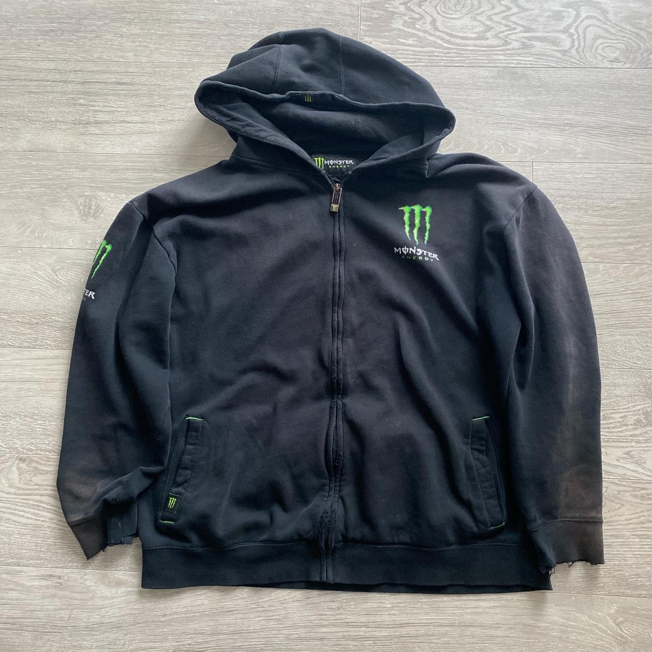 Crazy monster zip up hoodie thrashing found on arms... - Depop