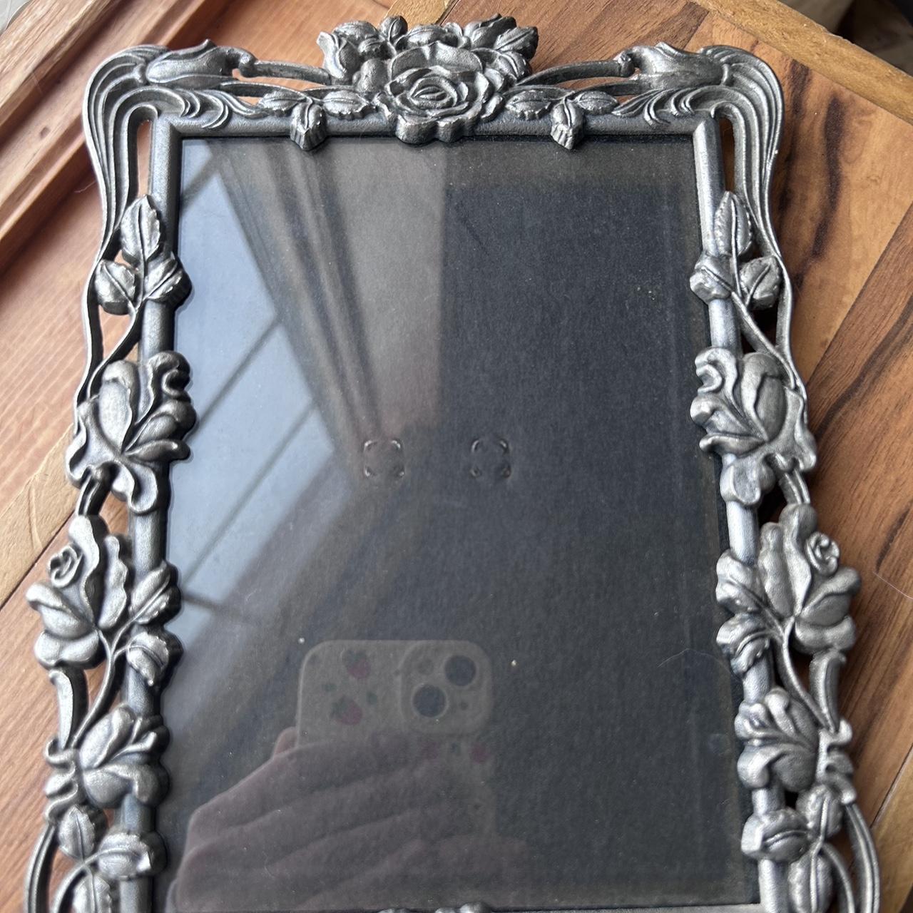 Vintage silver rose etched frame. 6 1/2 in x 9... - Depop