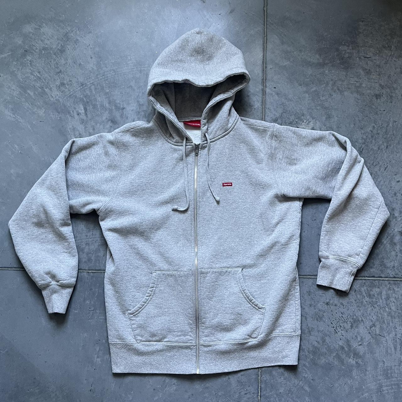 Supreme Small Box Logo Zip Up Hoodie Grey SEND ME... - Depop