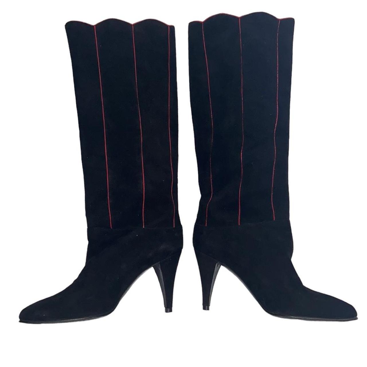 Women's Black and Red Boots | Depop