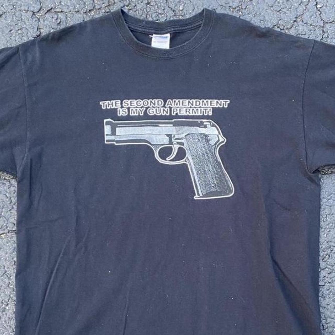 Item: Y2K Funny 2nd Amendment Gun Permit tee shirt... - Depop