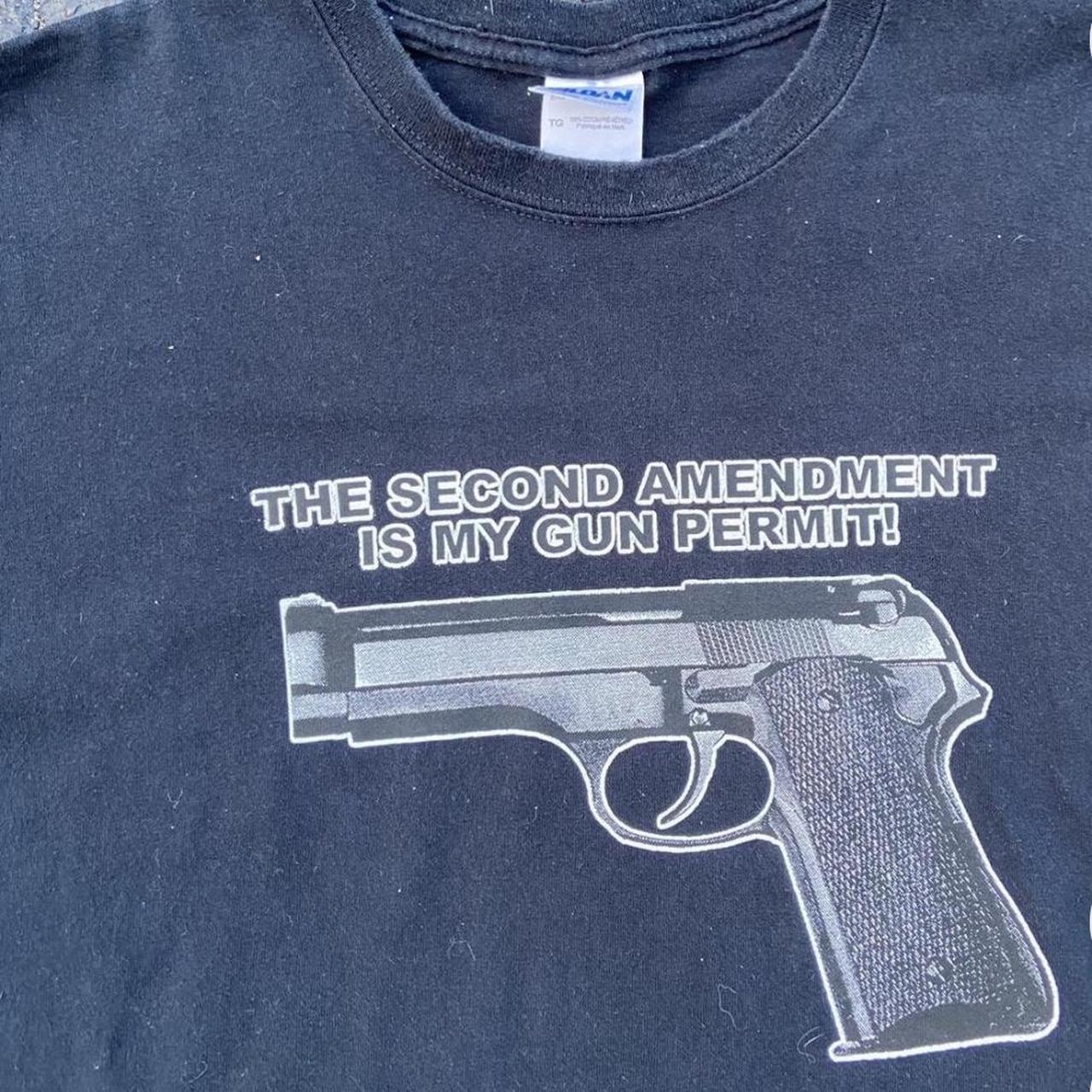 Item: Y2K Funny 2nd Amendment Gun Permit tee shirt... - Depop