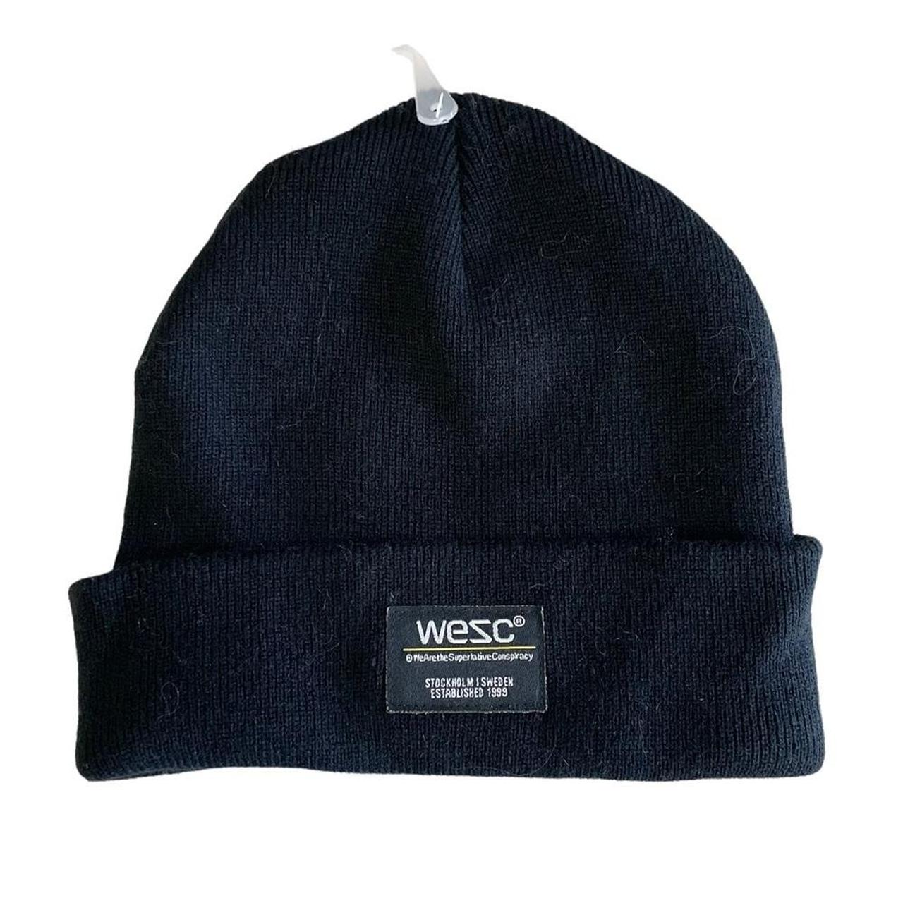 WeSC Men's Black and Black Hat | Depop