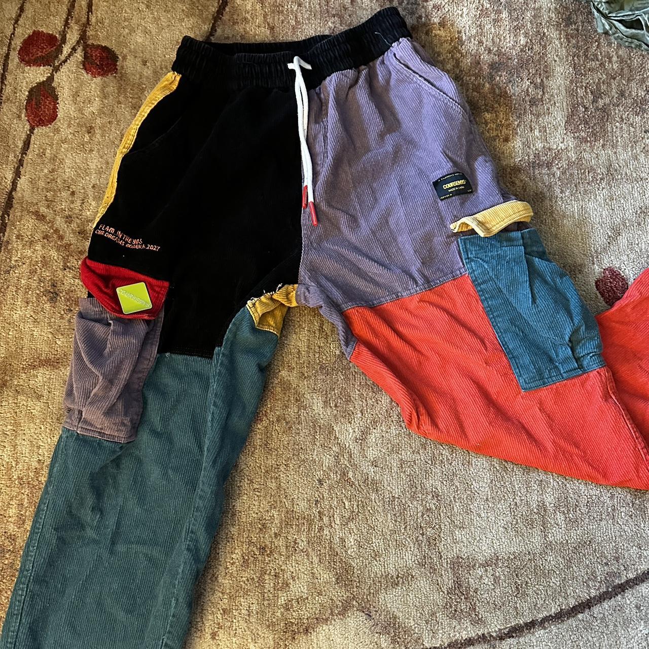Coursemys multi colored pants Has a stitch in the... - Depop