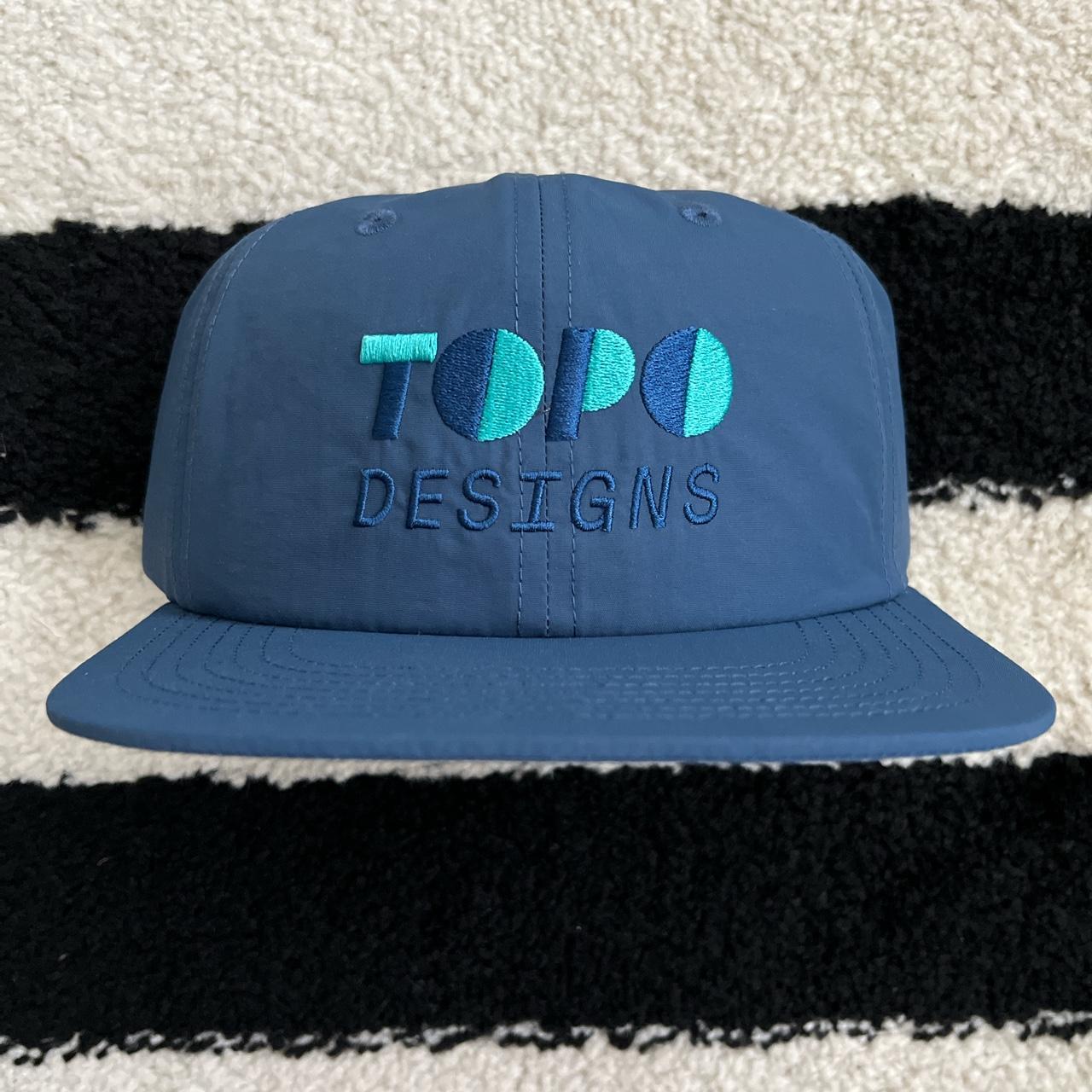 TOPO DESIGNS NYLON BALL CAP -Pond blue -Split Topo... - Depop