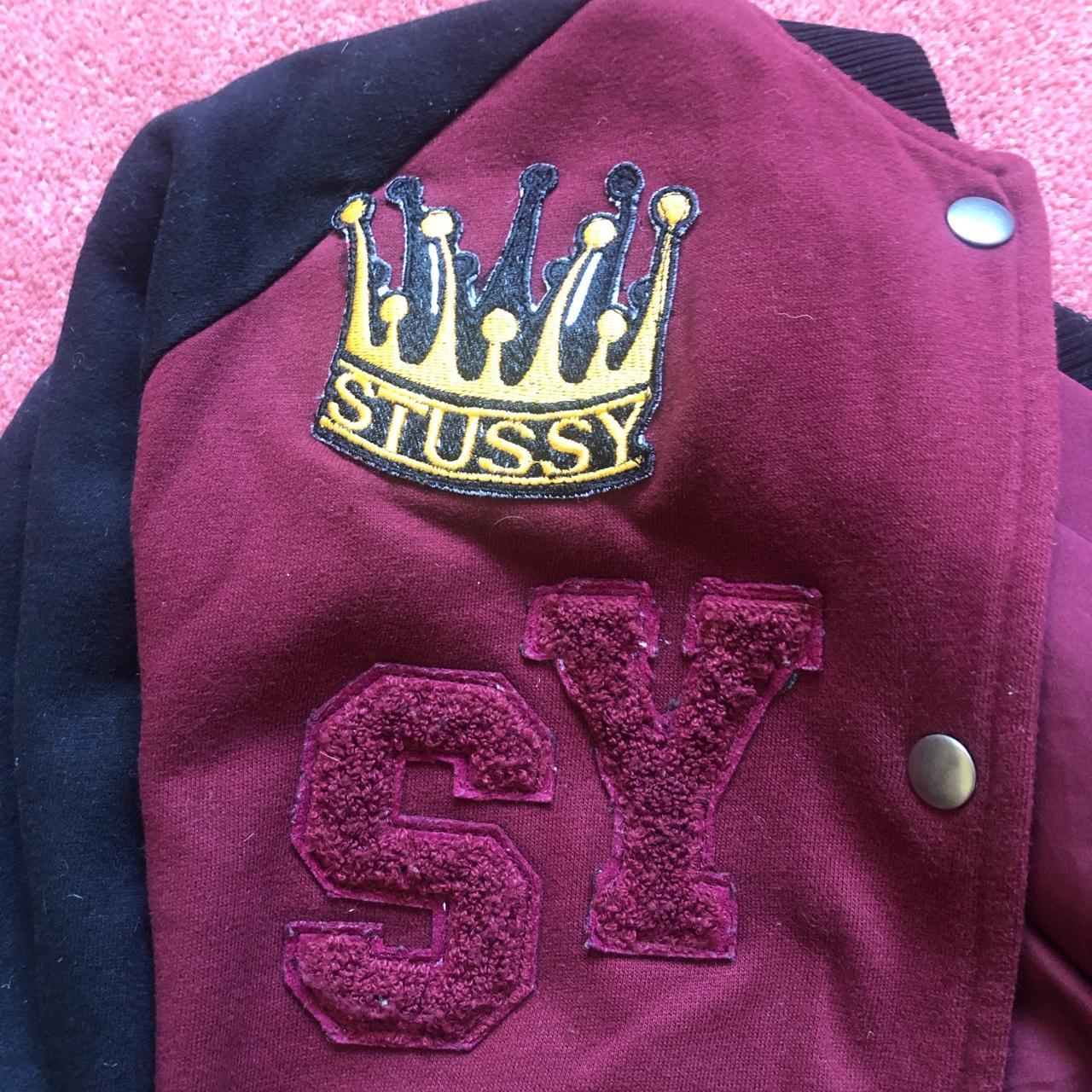 Vintage Stussy red varsity jacket Barely worn, tag... - Depop